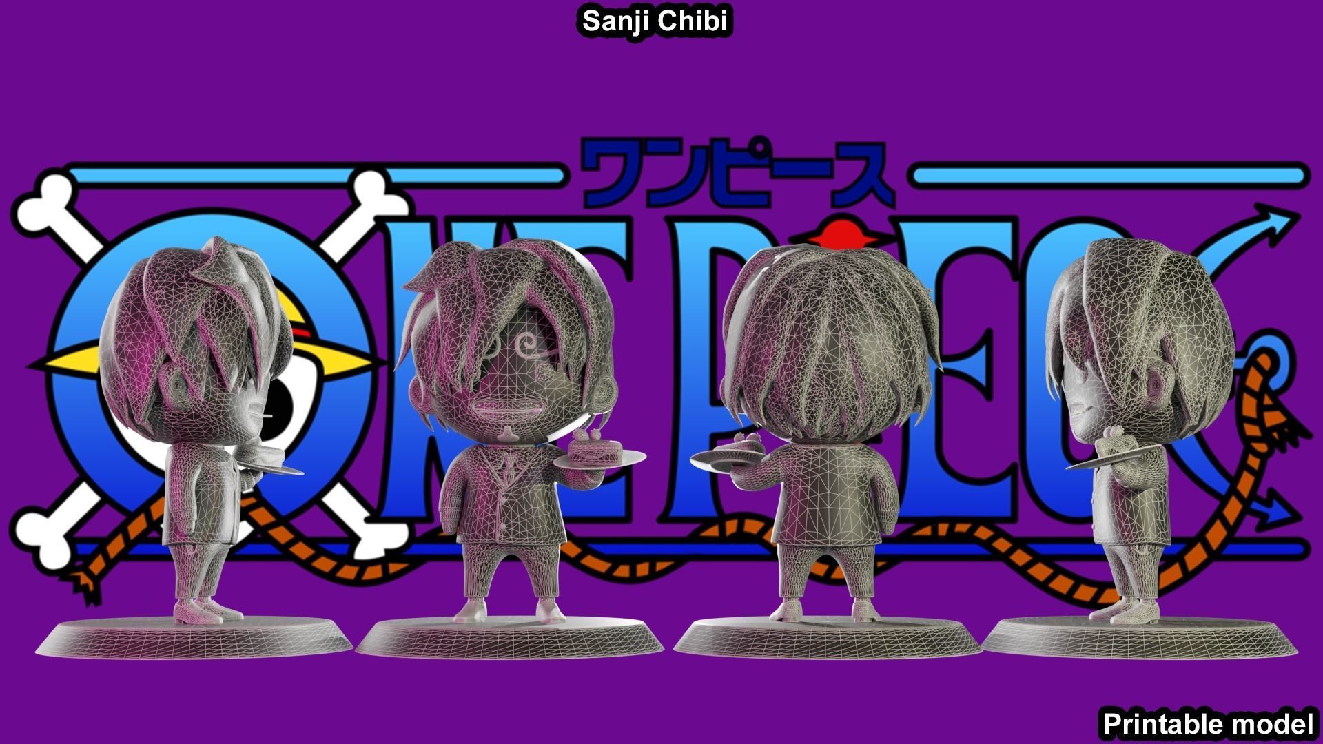 Sanji Chibi - One Piece 3D model 3D printable | CGTrader
