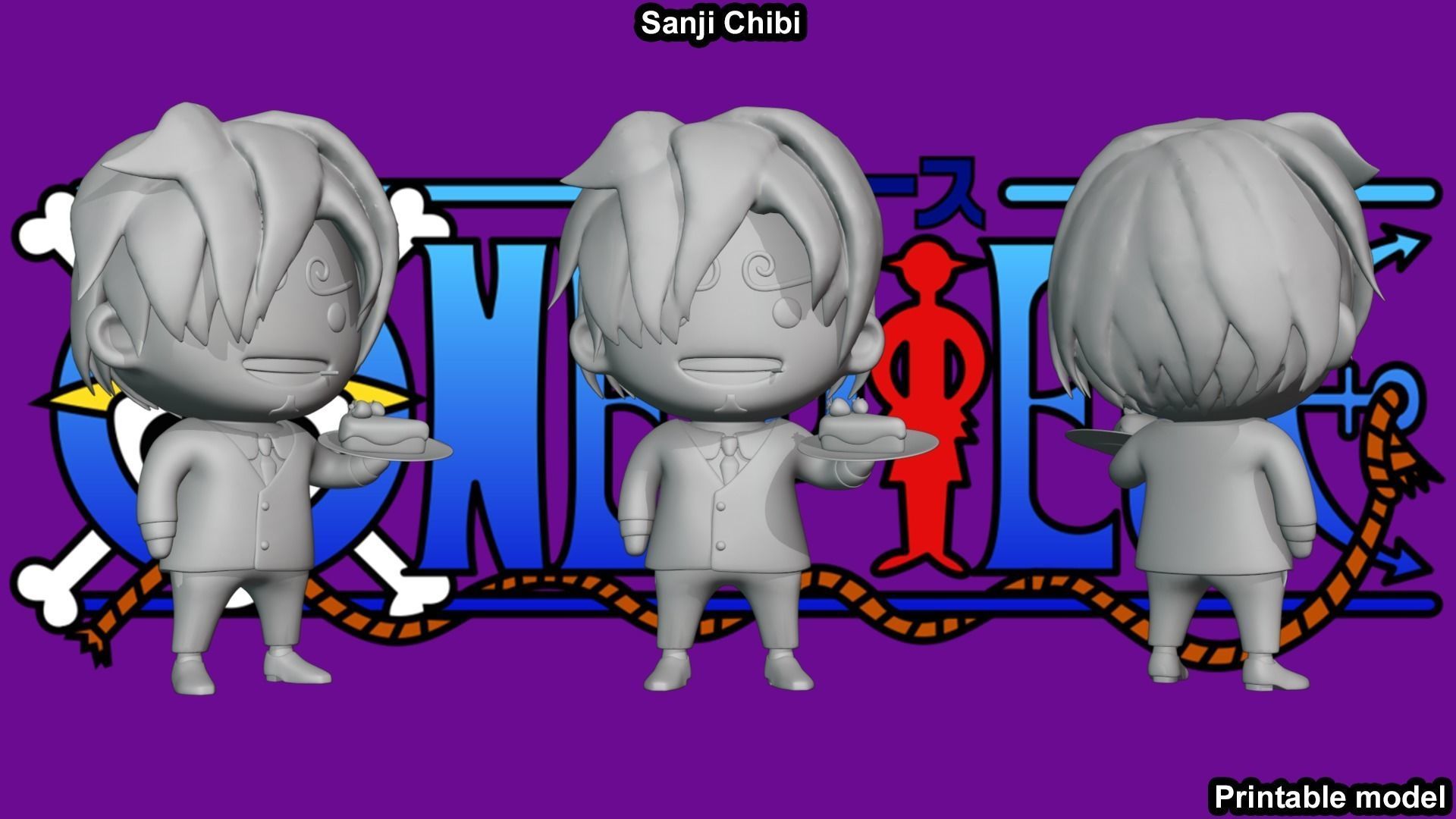 Sanji Chibi - One Piece 3D model 3D printable | CGTrader