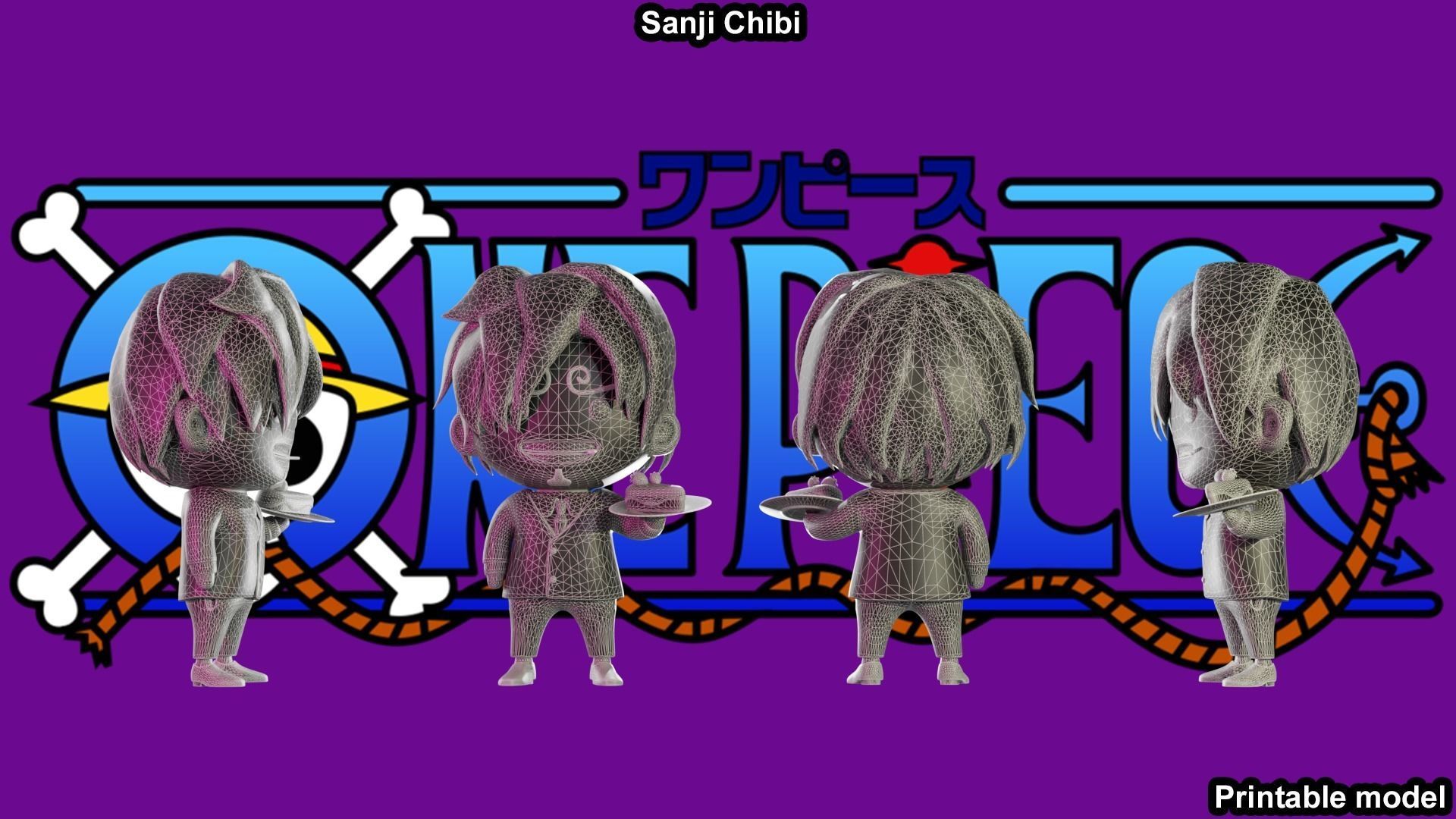 Sanji Chibi - One Piece 3D model 3D printable | CGTrader