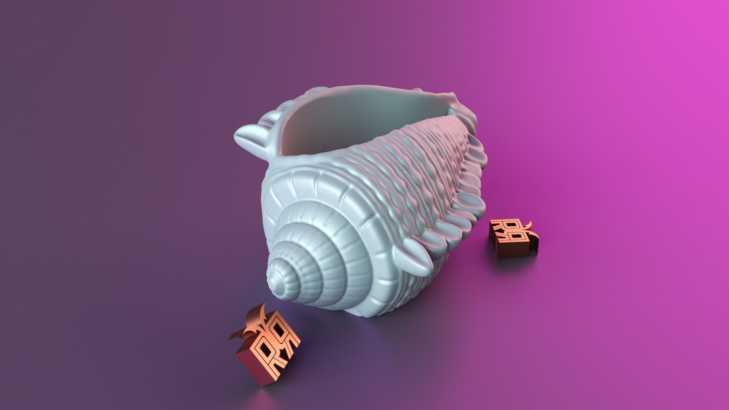 Conch Shell Shape jewelry 3D model 3D printable | CGTrader