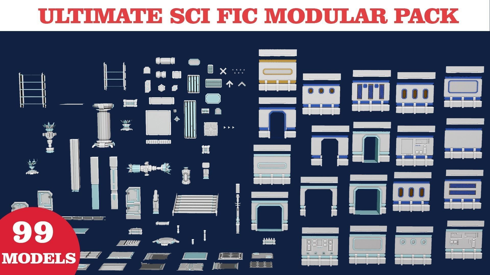 Ultimate Modular sci-fi pack 3D model | CGTrader