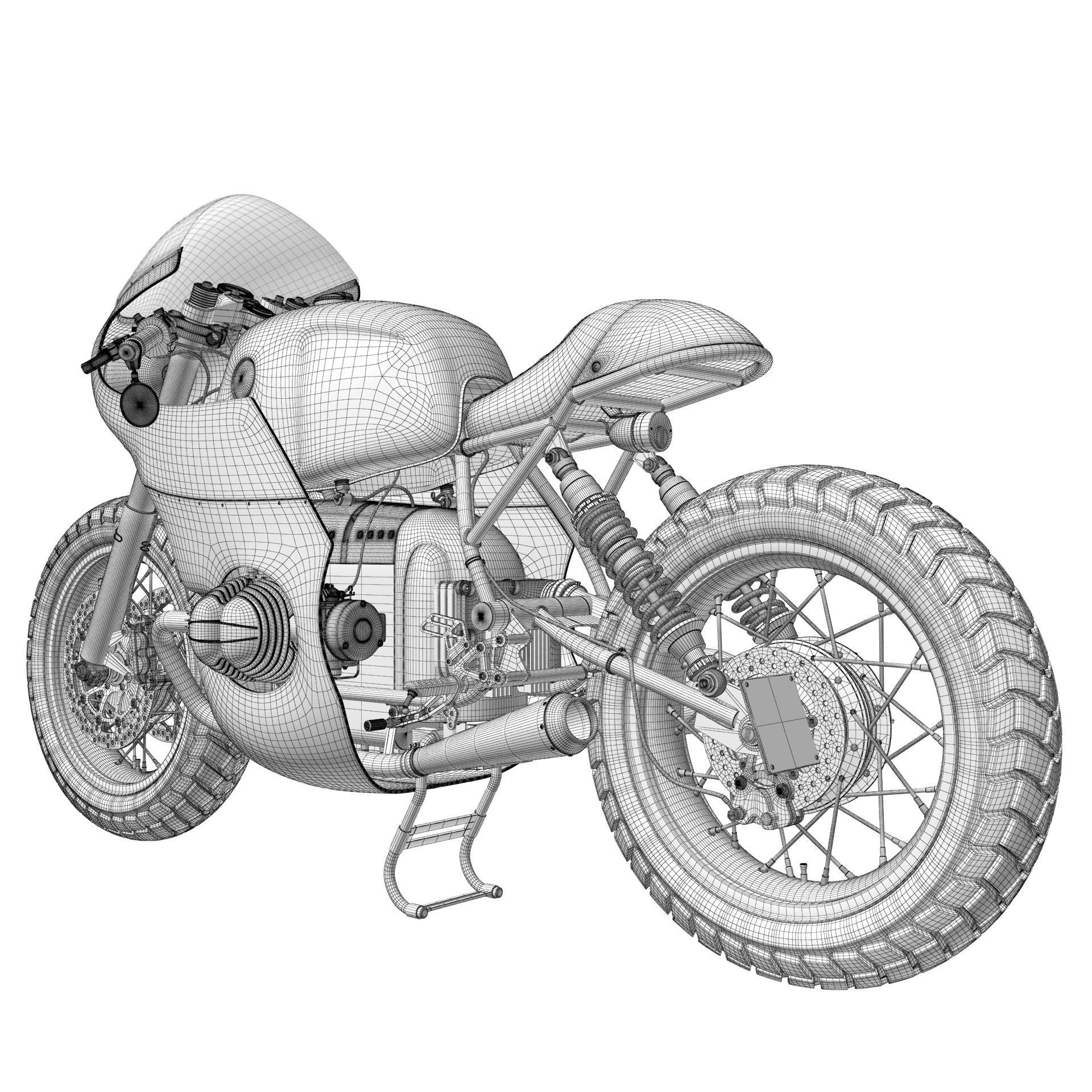 Cafe Racer R80 Motorcycle 3D model | CGTrader