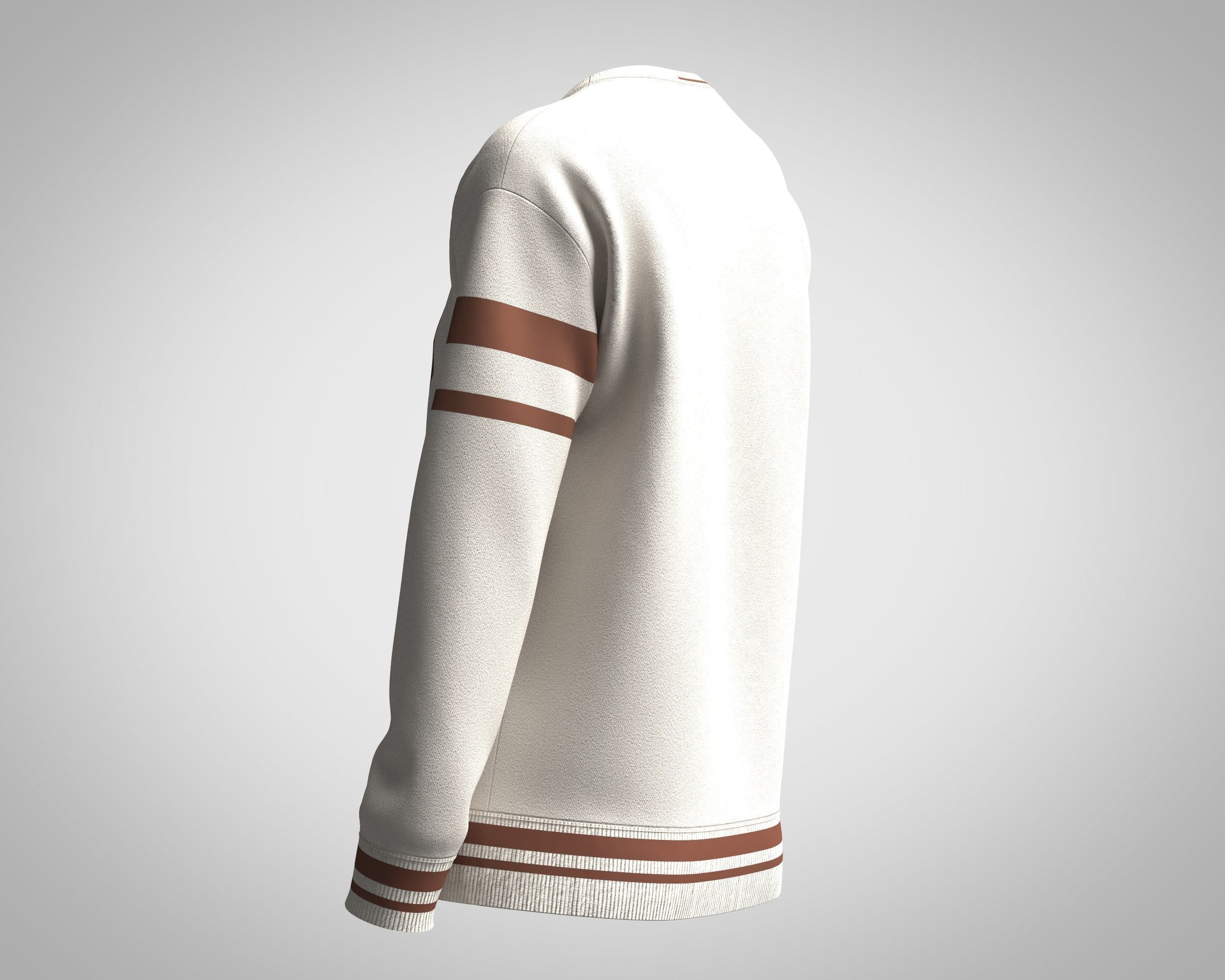 College Printed Sweatshirt 3D model | CGTrader
