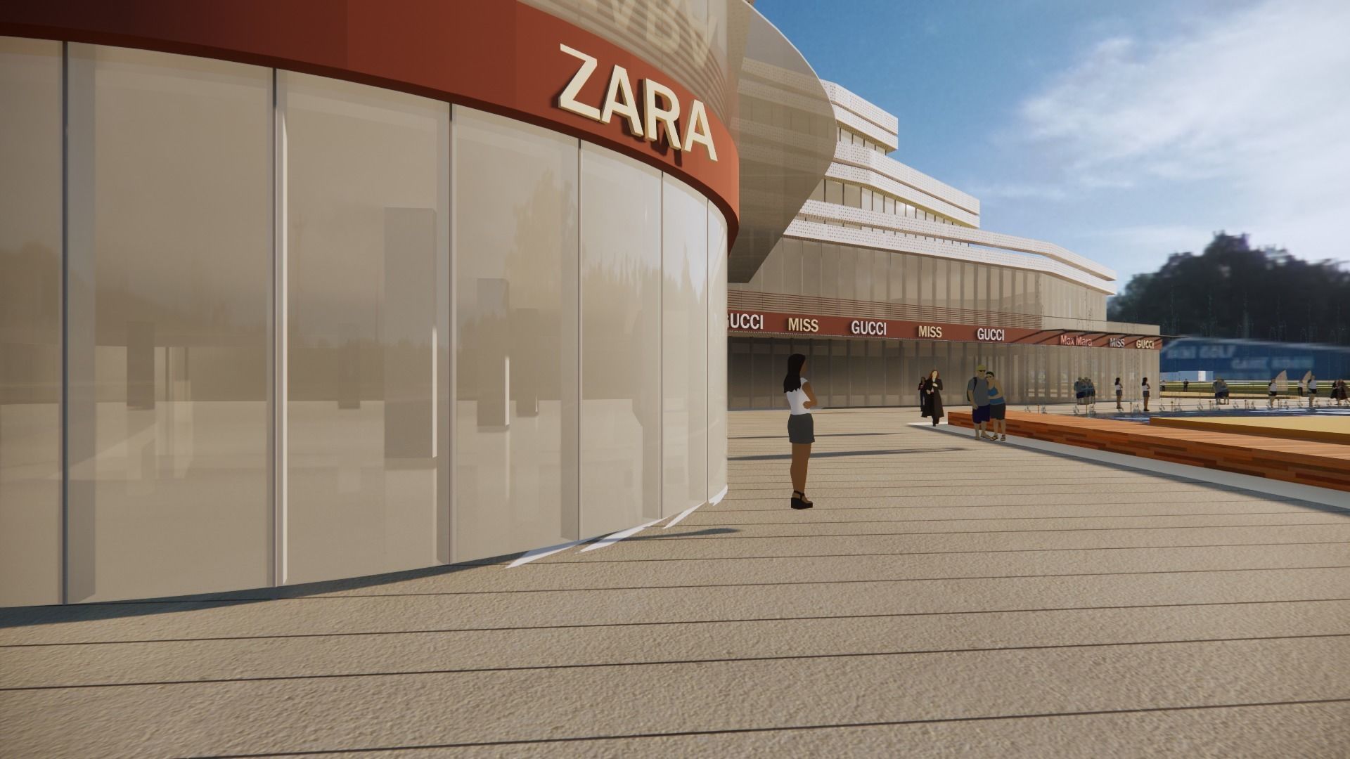 MULTI-STEP BACK DESIGN- The office building 3D model | CGTrader