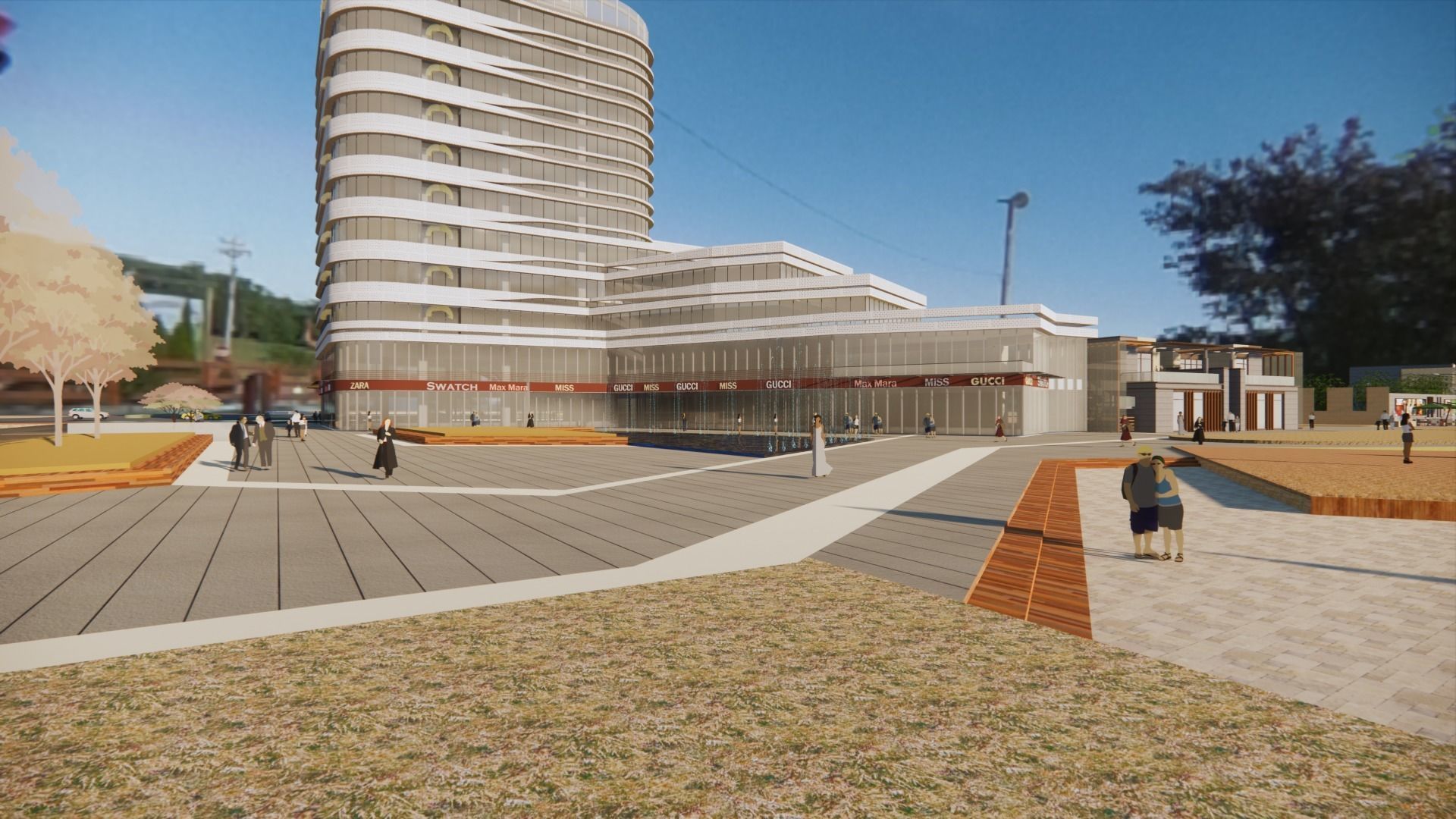 MULTI-STEP BACK DESIGN- The office building 3D model | CGTrader