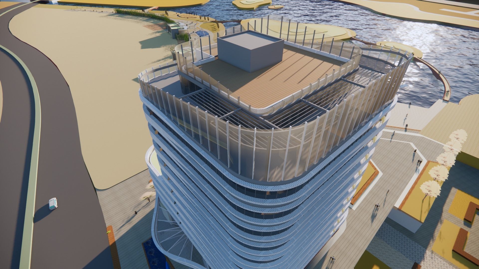 MULTI-STEP BACK DESIGN- The office building 3D model | CGTrader