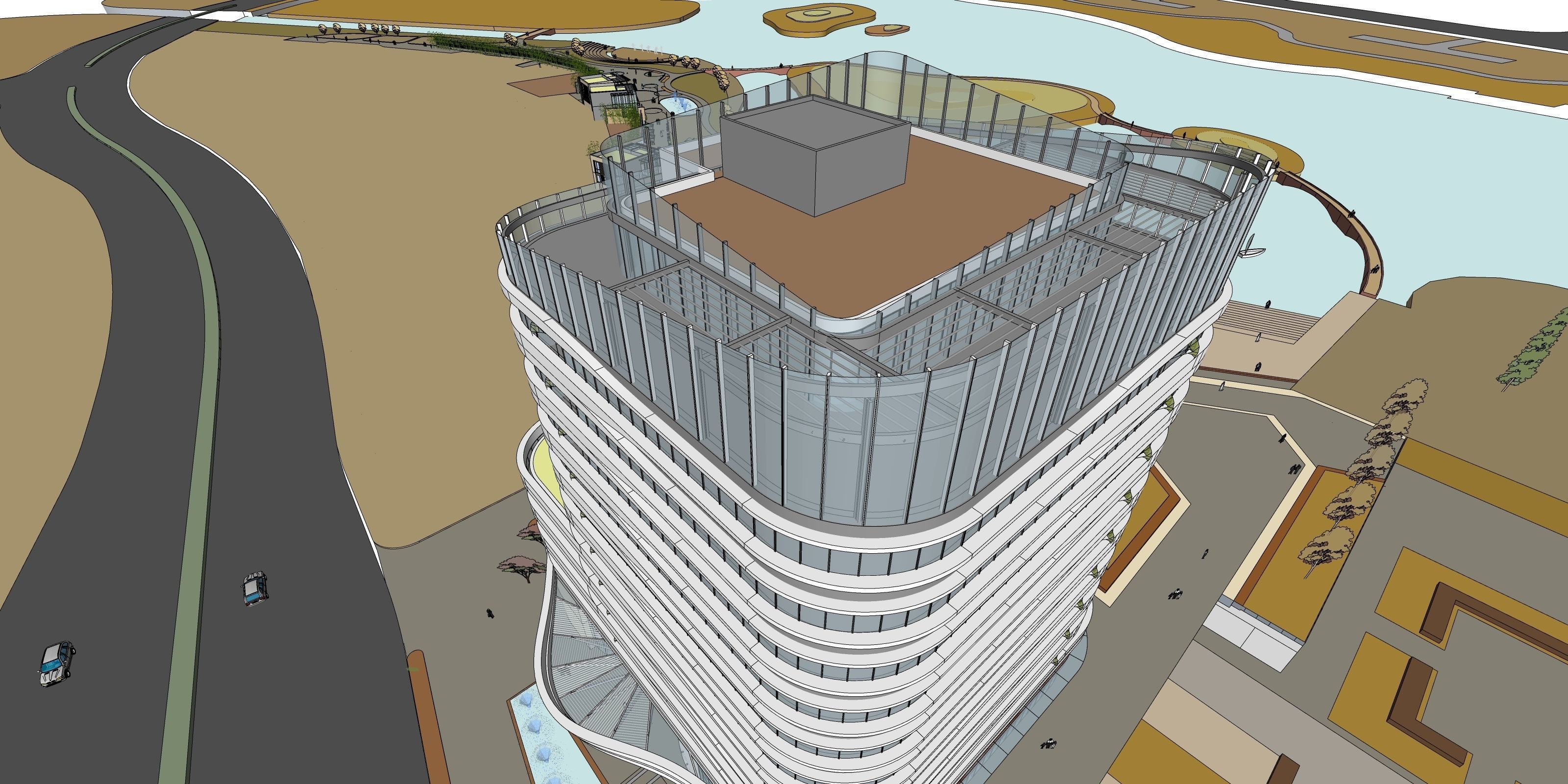 MULTI-STEP BACK DESIGN- The office building 3D model | CGTrader