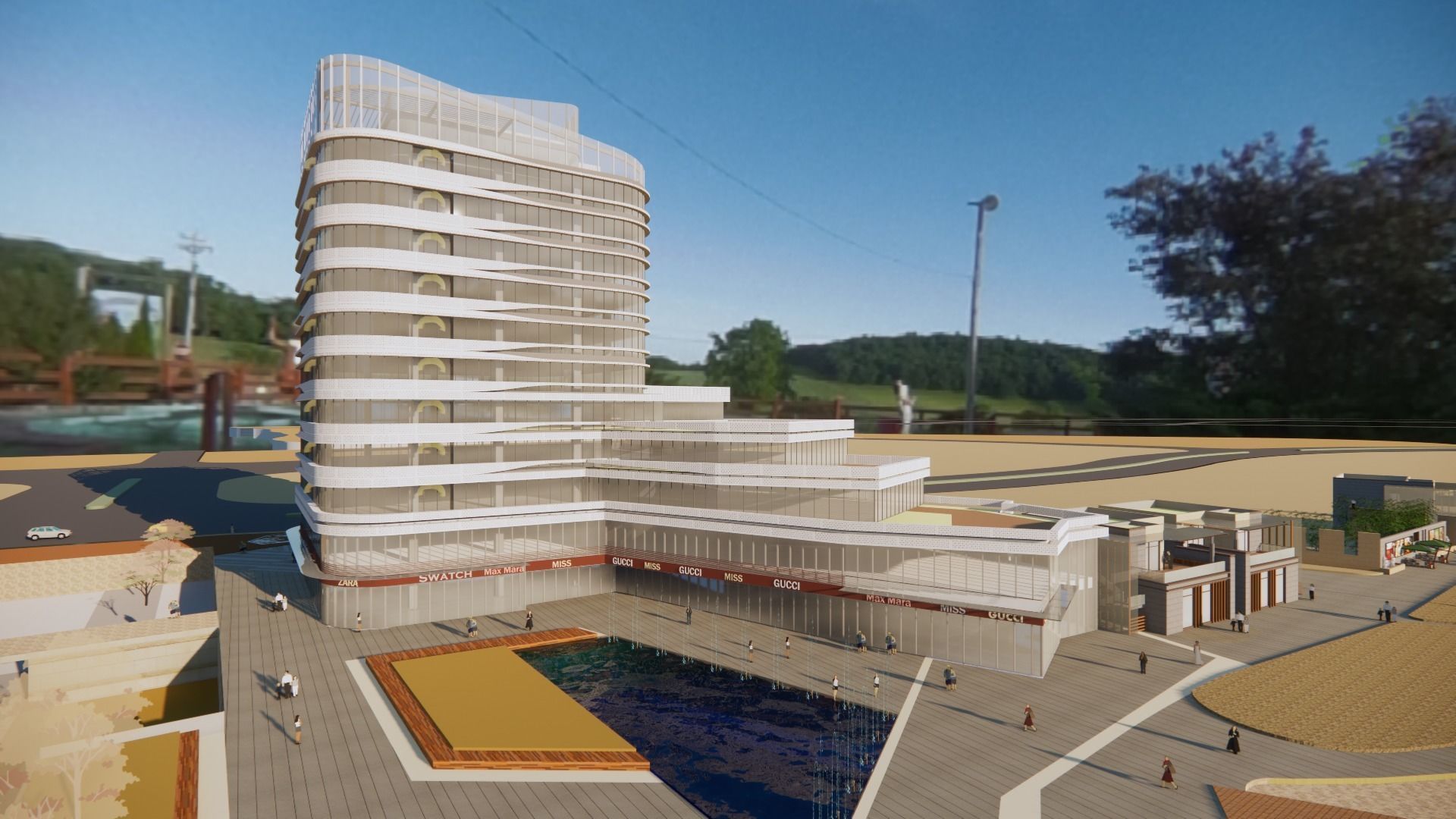 MULTI-STEP BACK DESIGN- The office building 3D model | CGTrader