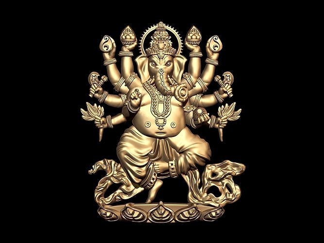 statue of Lord Ganesha 3D model 3D printable | CGTrader