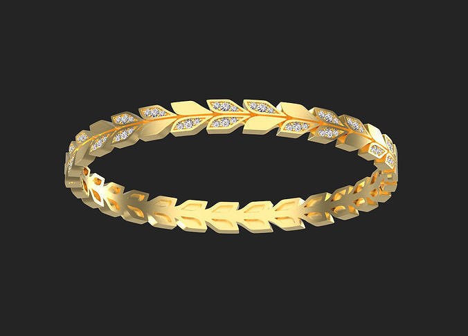 bracelet leaves 3D model 3D printable | CGTrader