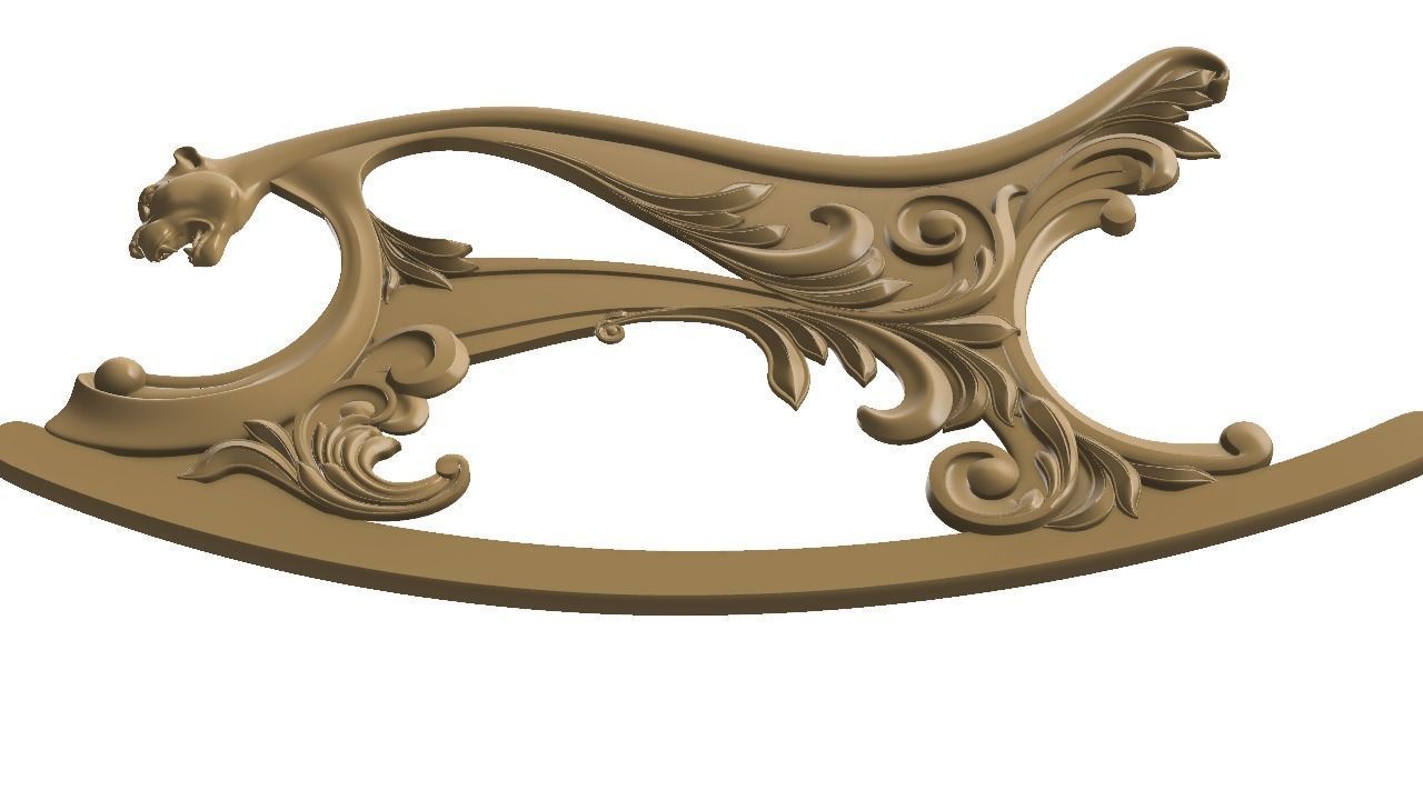 luxury royal tiger rocking chair right 3D model | CGTrader