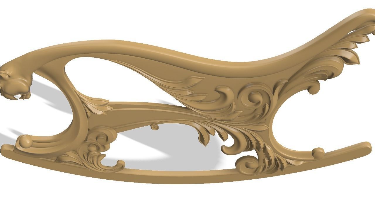 luxury royal tiger rocking chair right 3D model | CGTrader