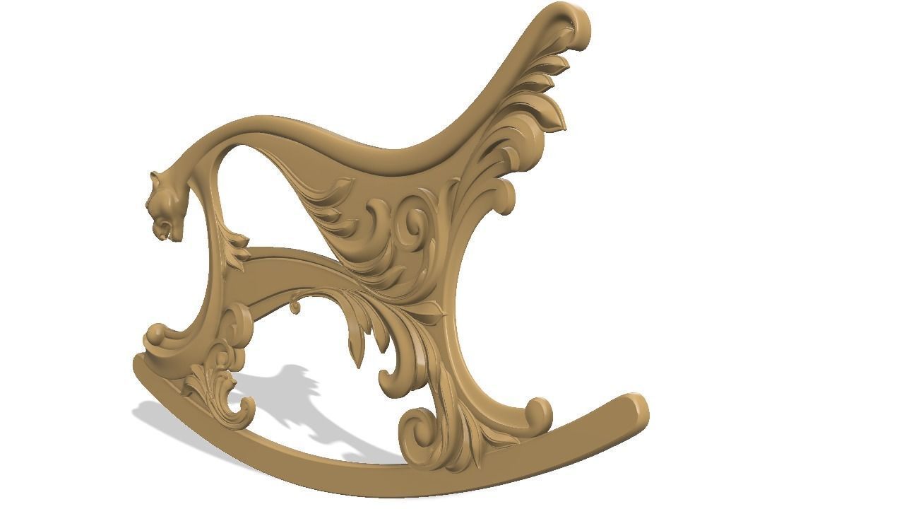 luxury royal tiger rocking chair right 3D model | CGTrader