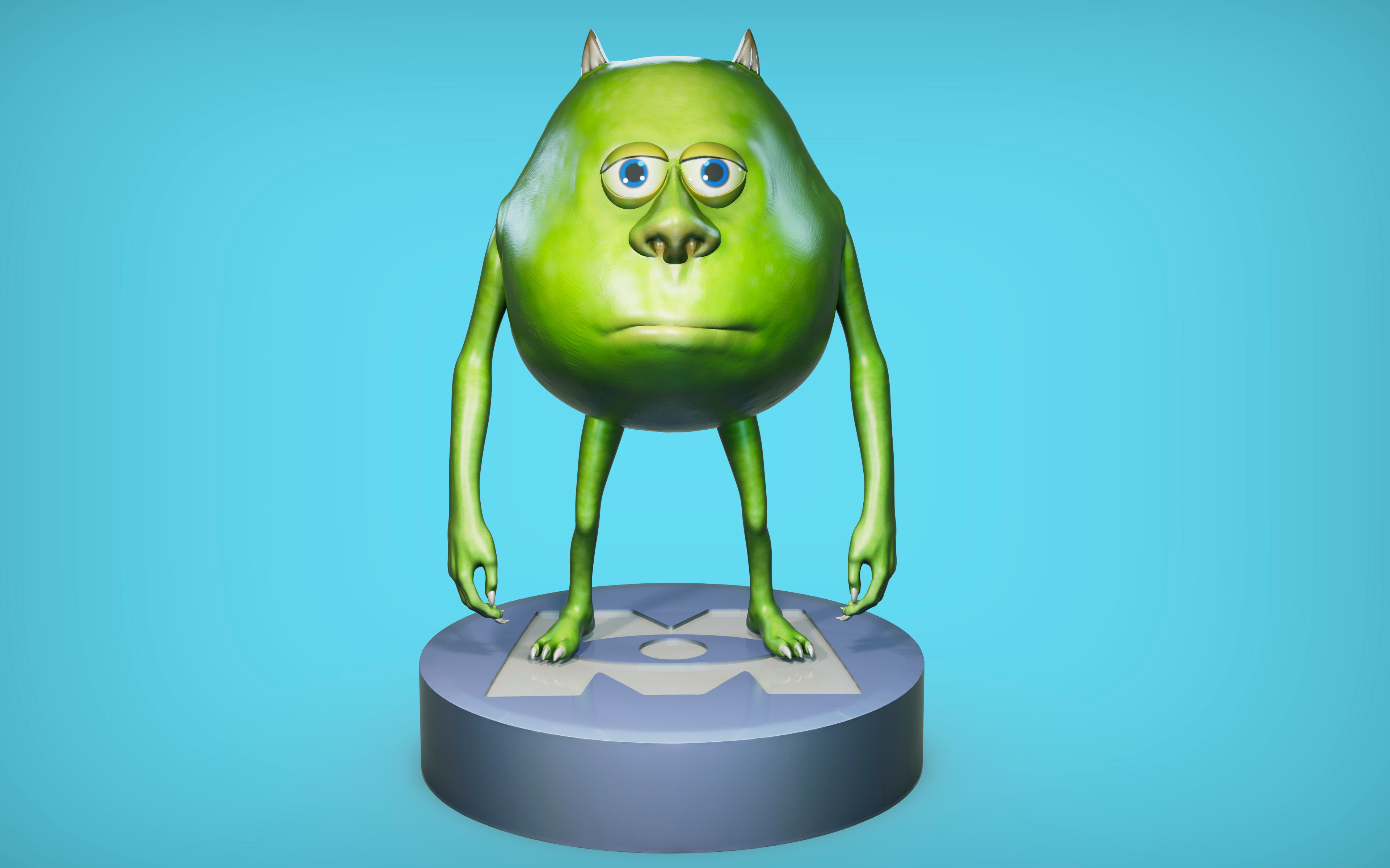 Mike Wazowski 3D model 3D printable | CGTrader