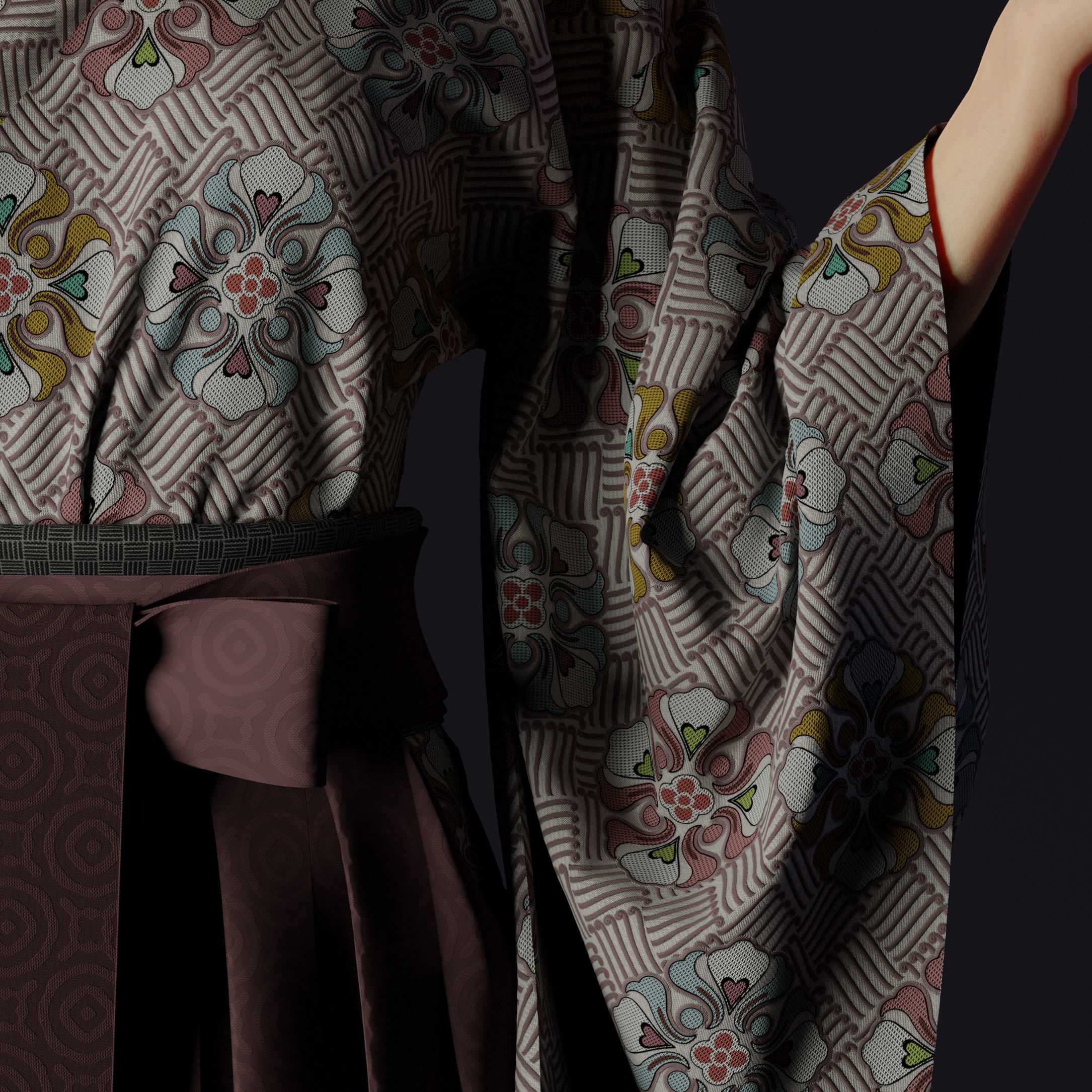 Kimono and Hakama Marvelous Designer Clo 3D project 3D model | CGTrader