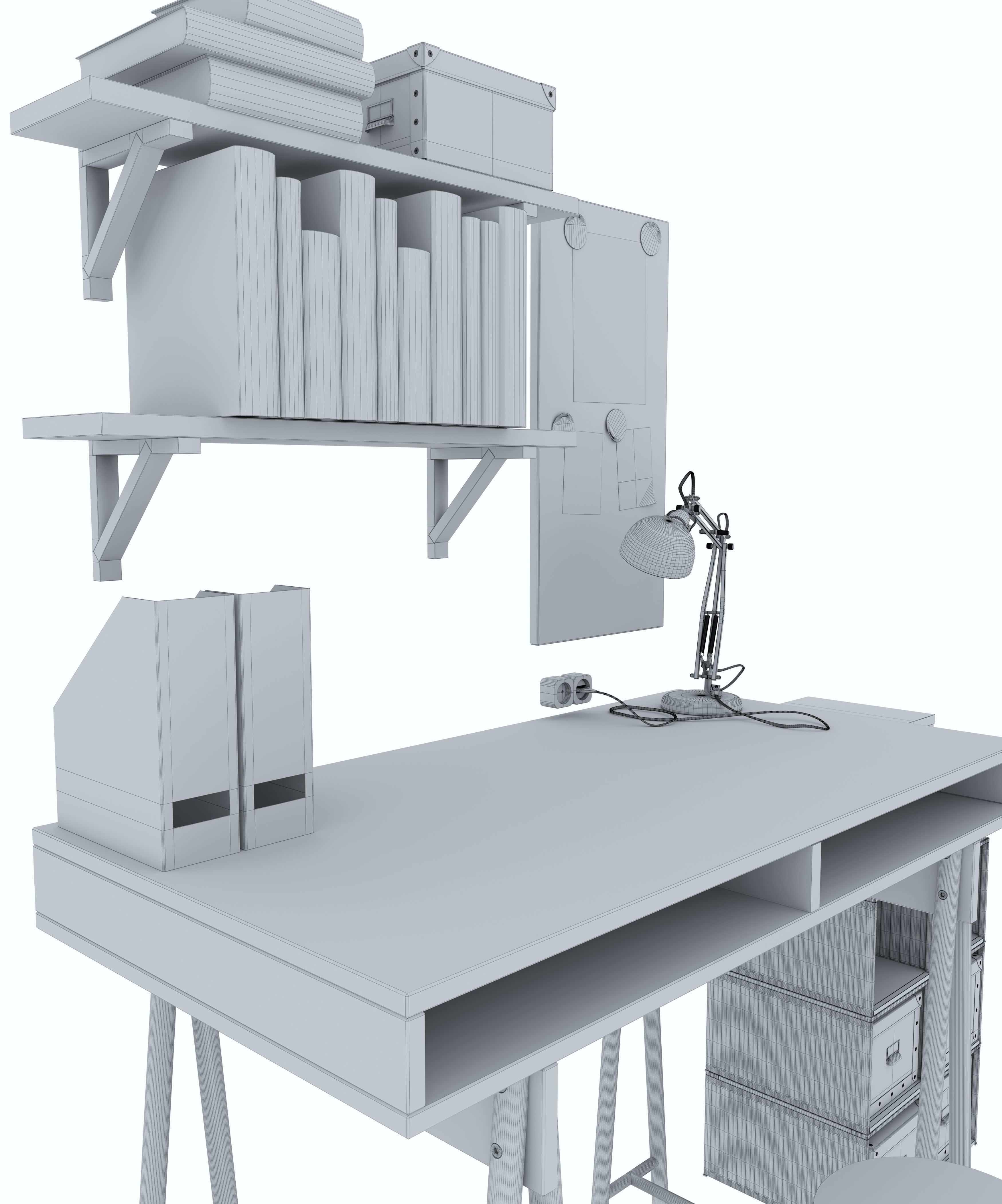 Workplace 3D model | CGTrader