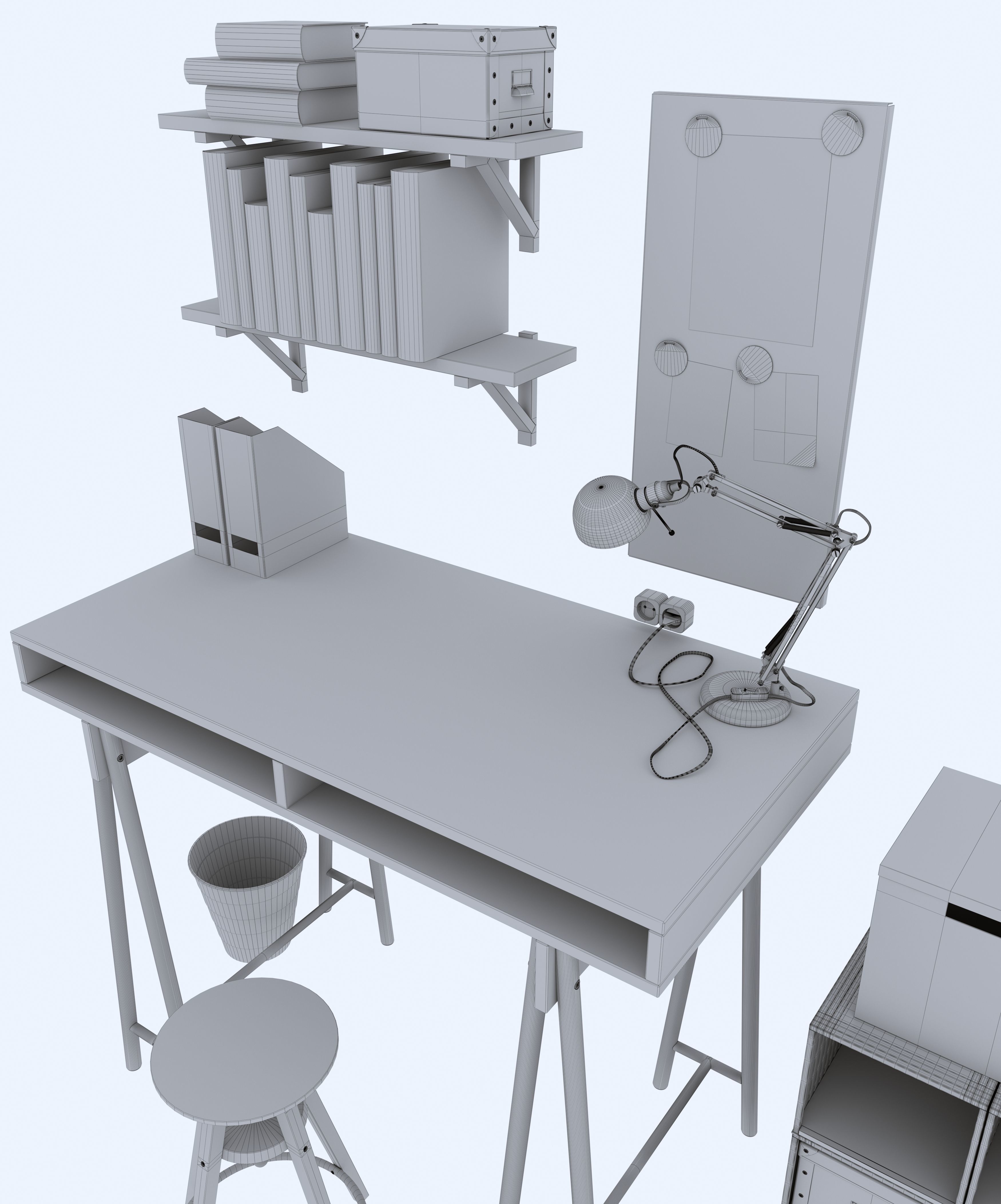 Workplace 3D model | CGTrader