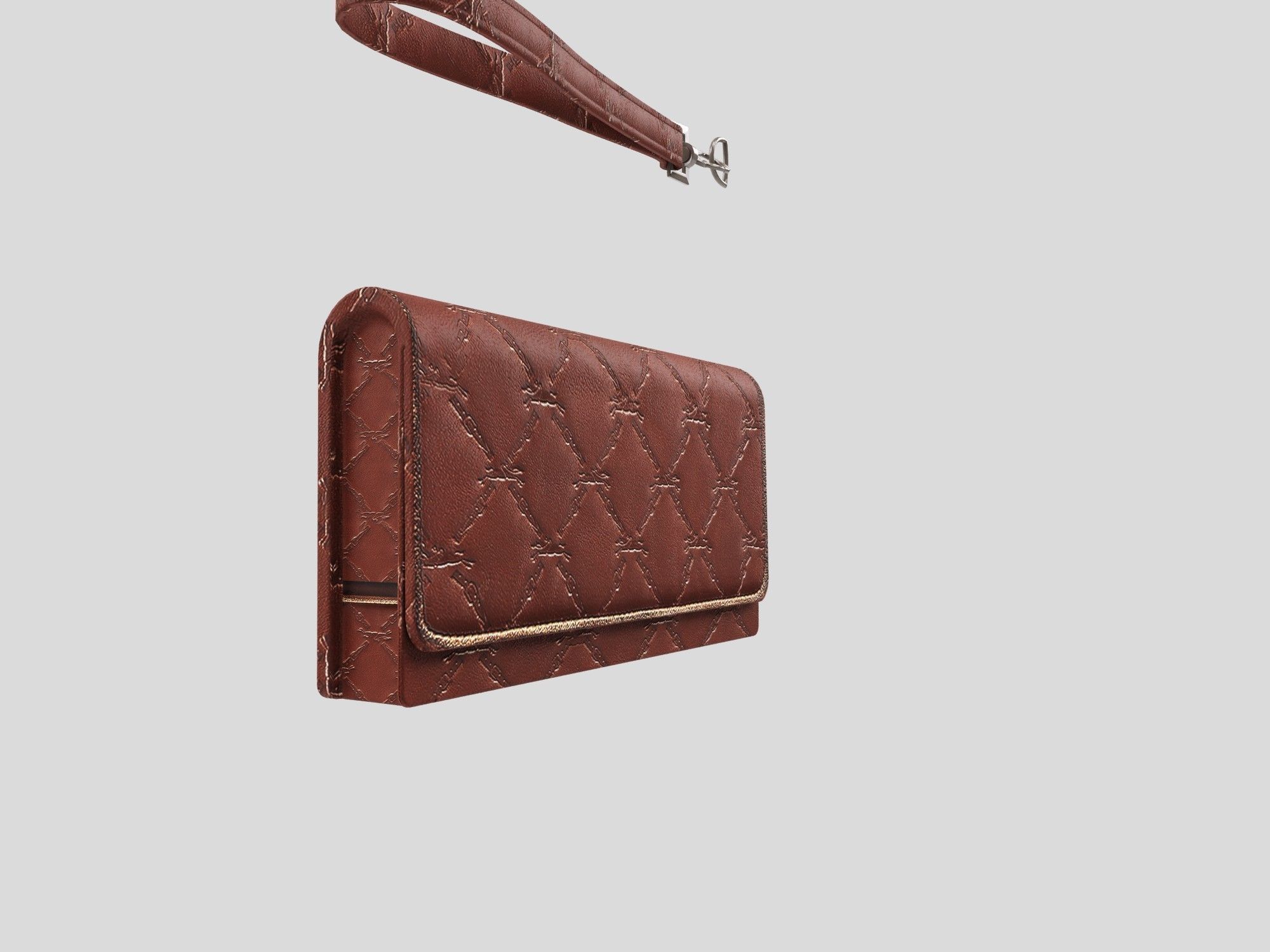 3D model Wallet - Longchamp brown leather low poly VR / AR / low-poly ...