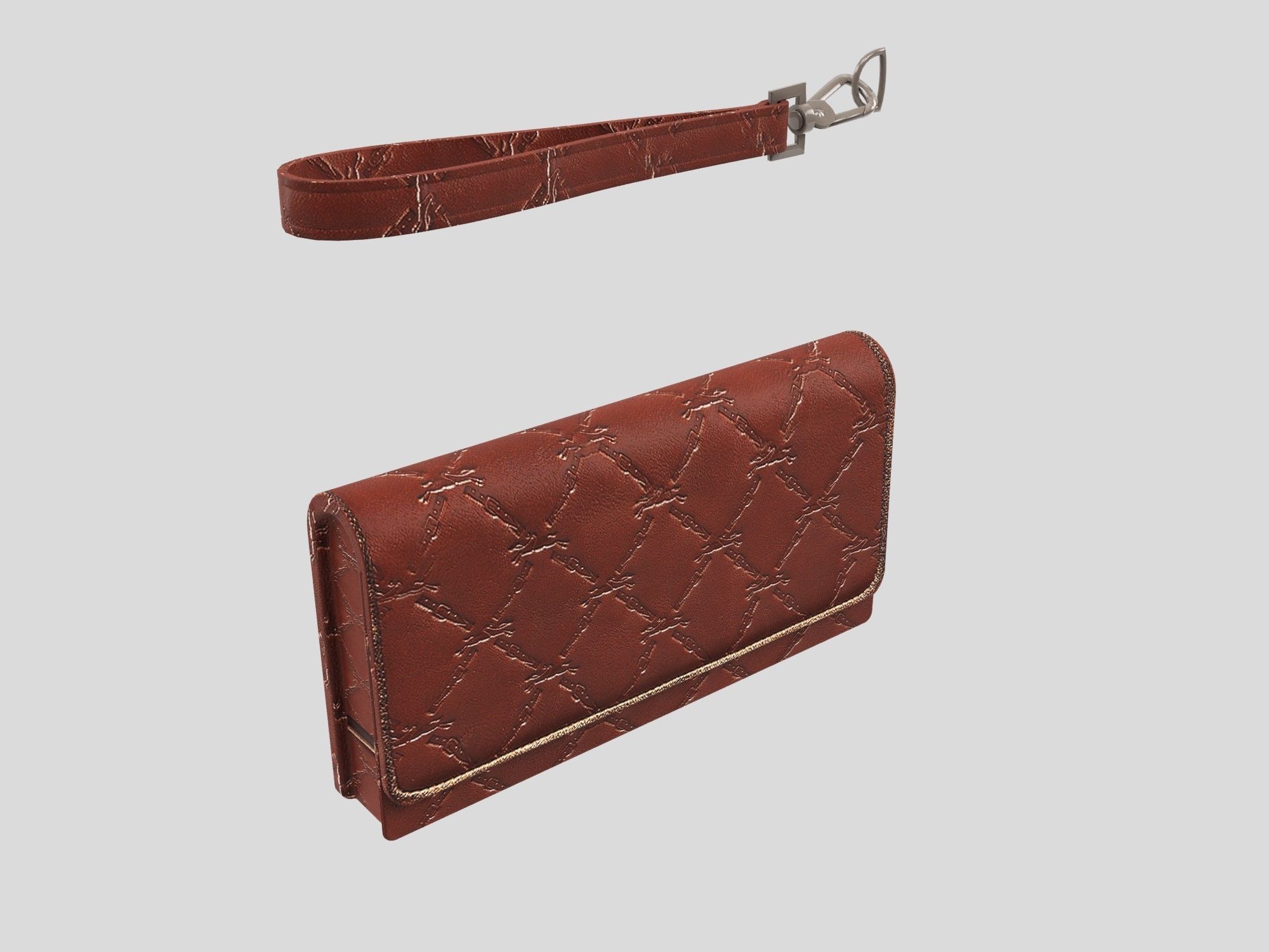 3D model Wallet - Longchamp brown leather low poly VR / AR / low-poly ...