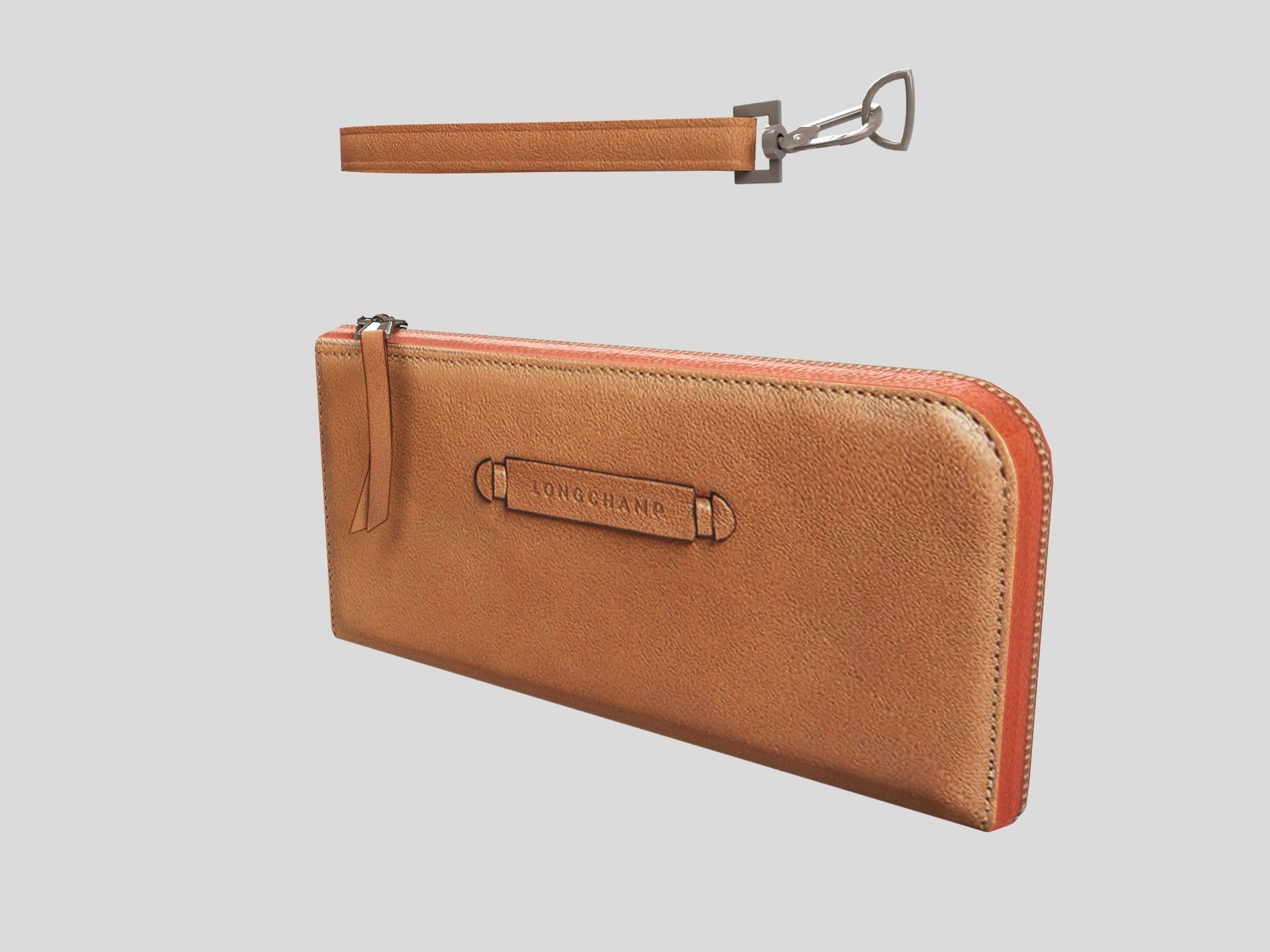 3D model Wallet - tan Leather Longchamp low poly VR / AR / low-poly ...