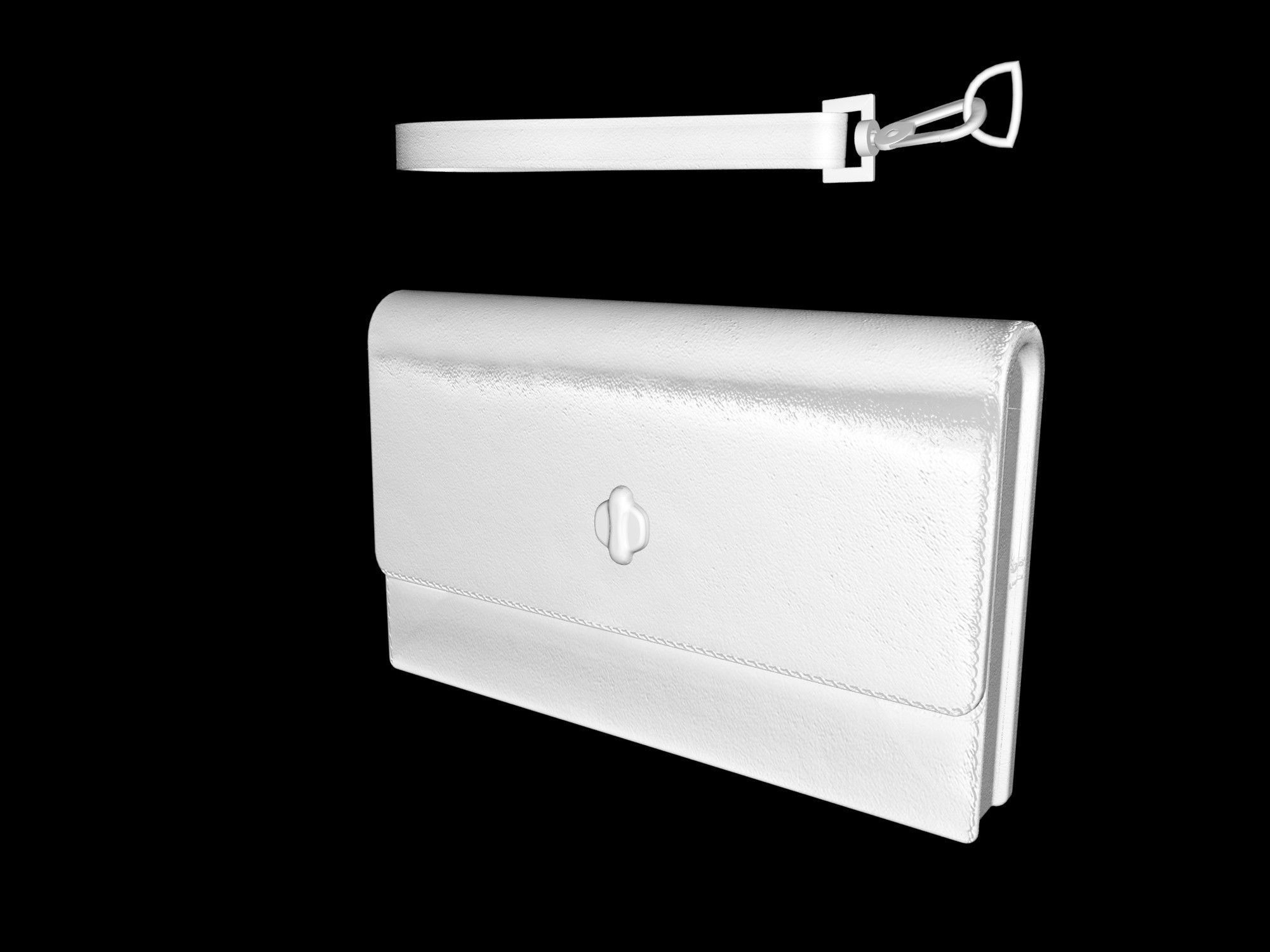 3D model Wallet - burgundy-brown leather low poly VR / AR / low-poly ...