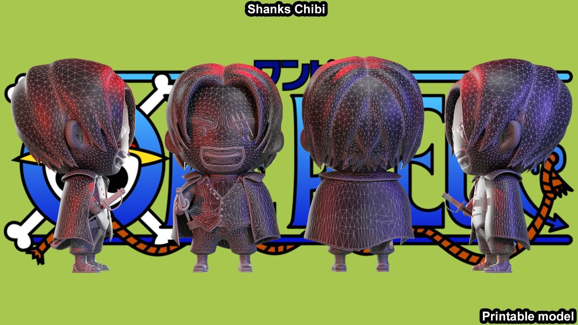 Shanks Chibi - One Piece 3D model 3D printable | CGTrader