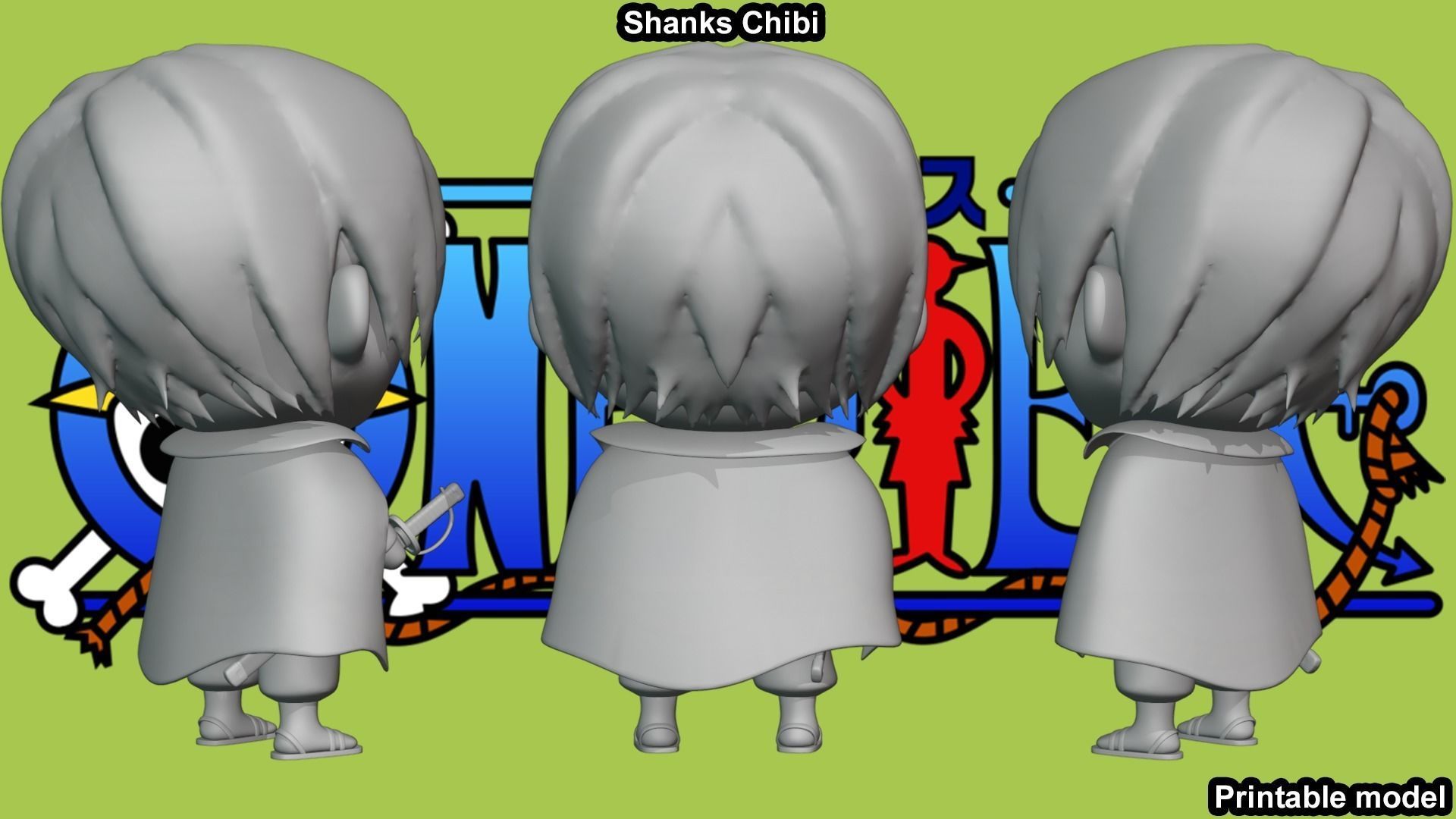 Shanks Chibi - One Piece 3D model 3D printable | CGTrader