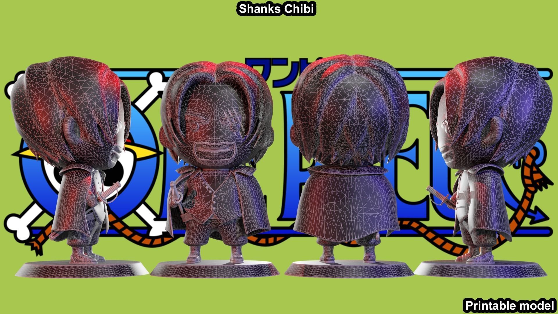 Shanks Chibi - One Piece 3D model 3D printable | CGTrader