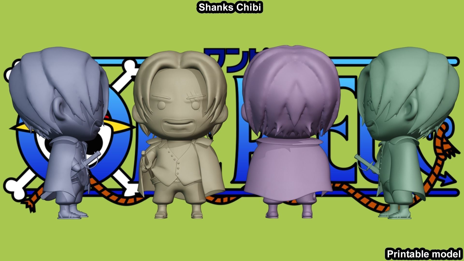 Shanks Chibi - One Piece 3D model 3D printable | CGTrader