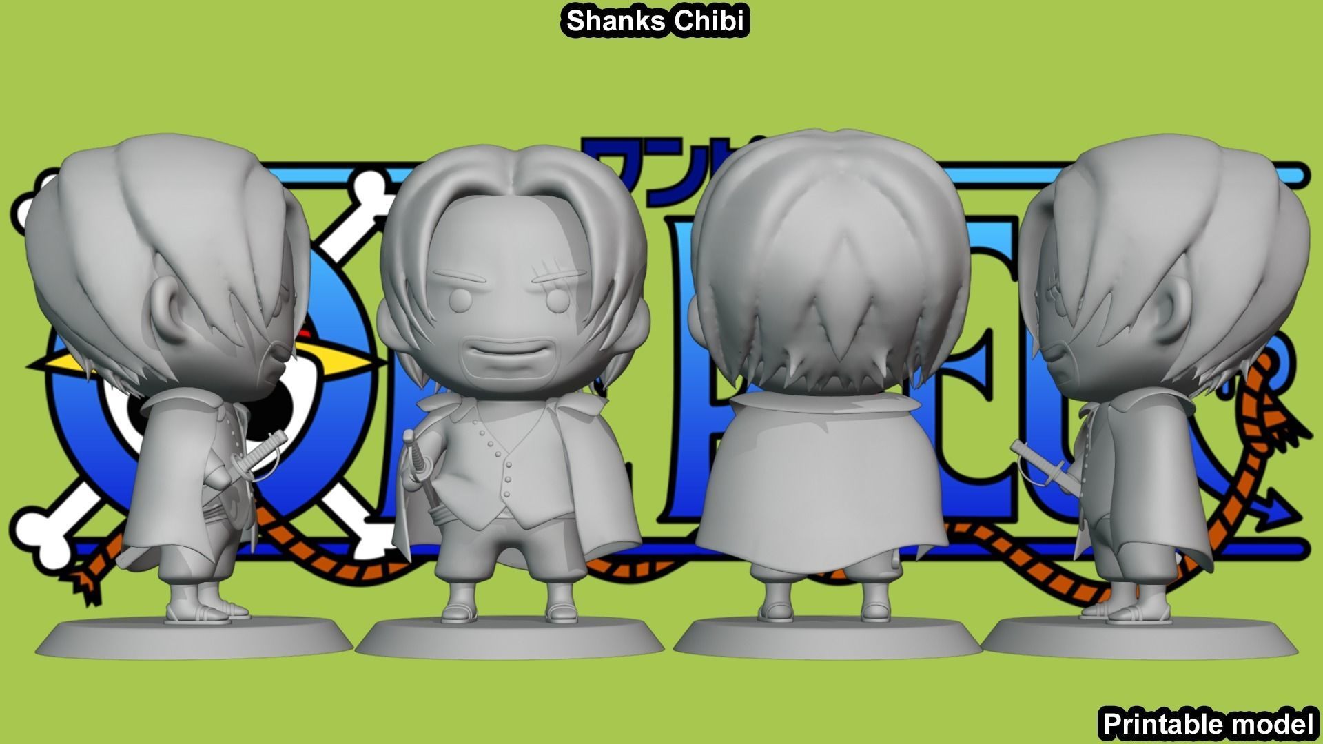 Shanks Chibi - One Piece 3D model 3D printable | CGTrader