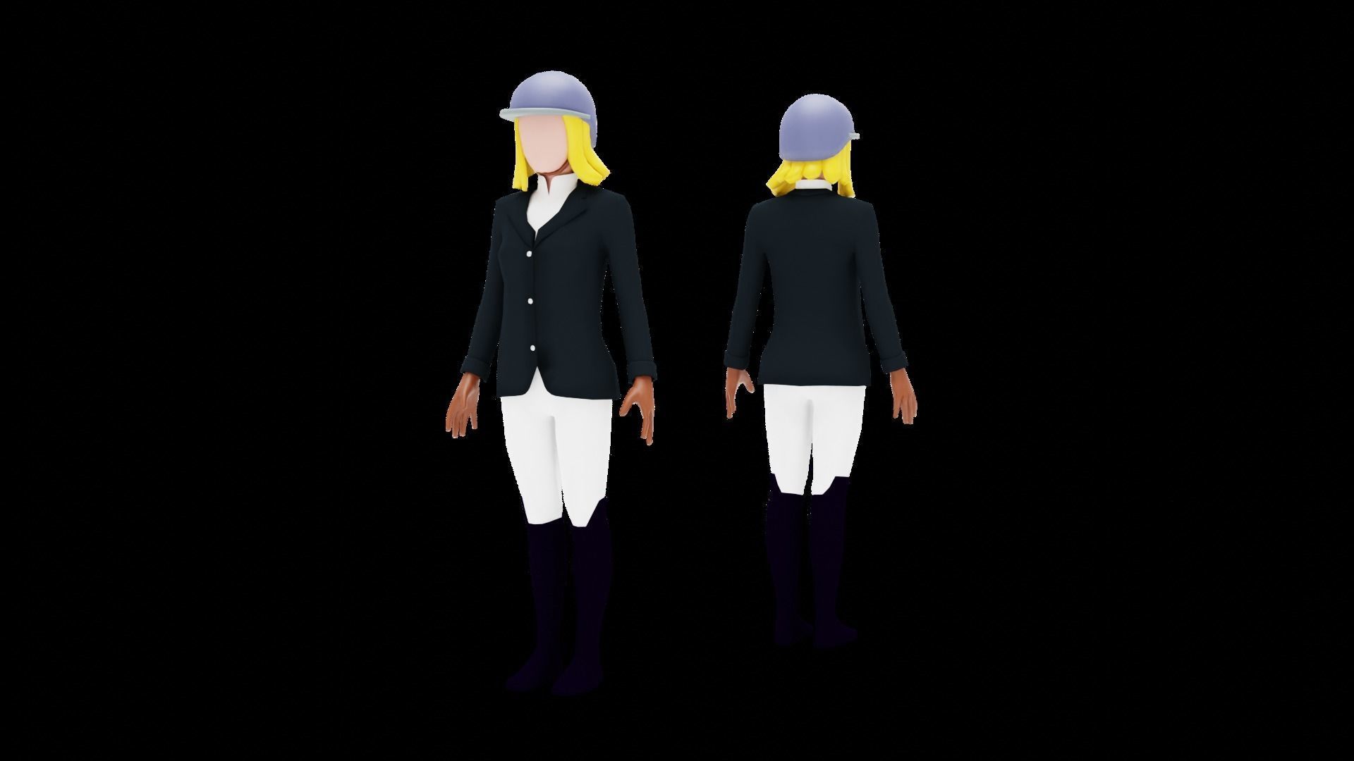 3D model HORSE RIDER WOMAN BASE MESH MODEL VR / AR / low-poly | CGTrader