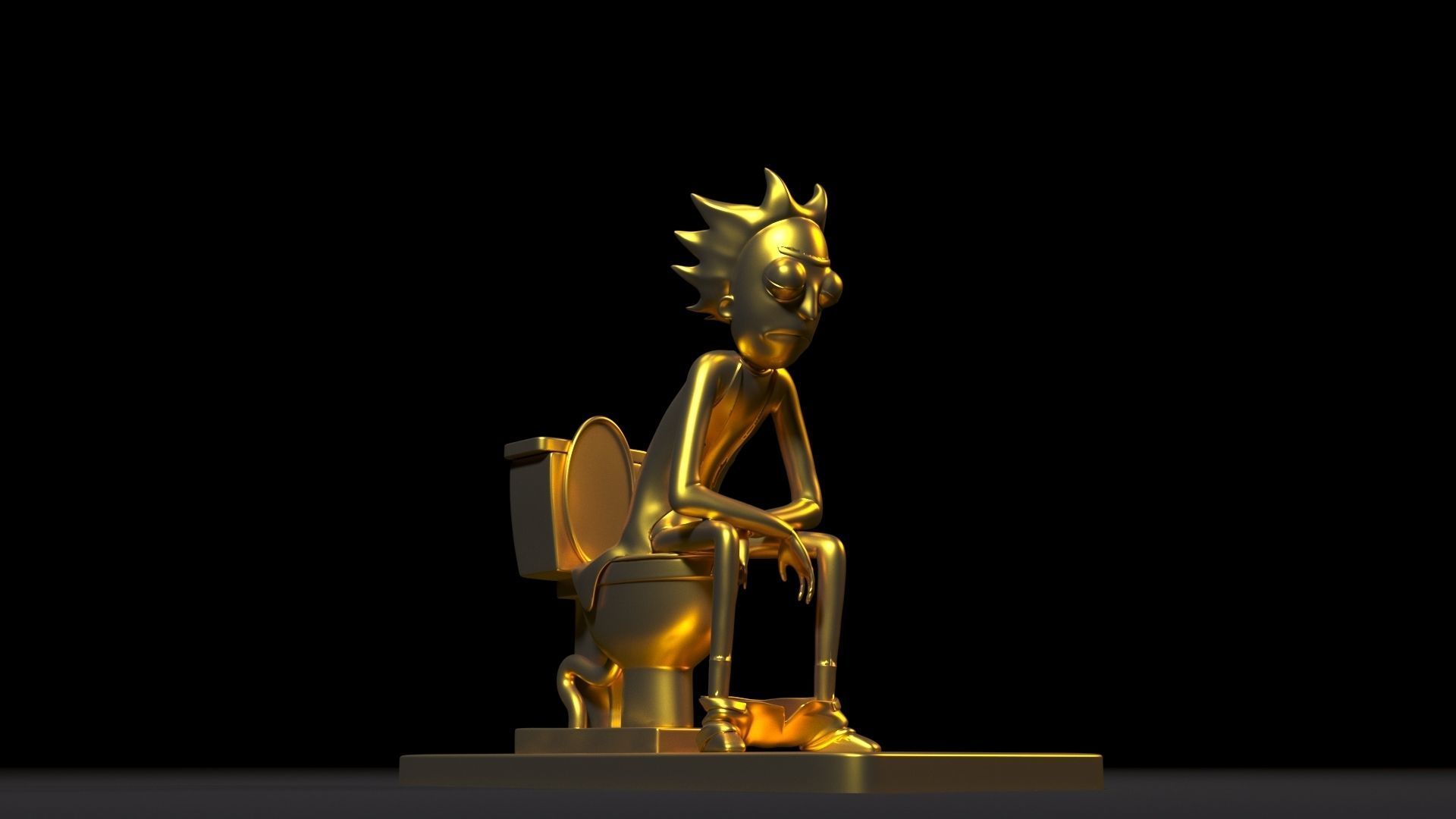 Rick on the toilet 3D model 3D printable | CGTrader