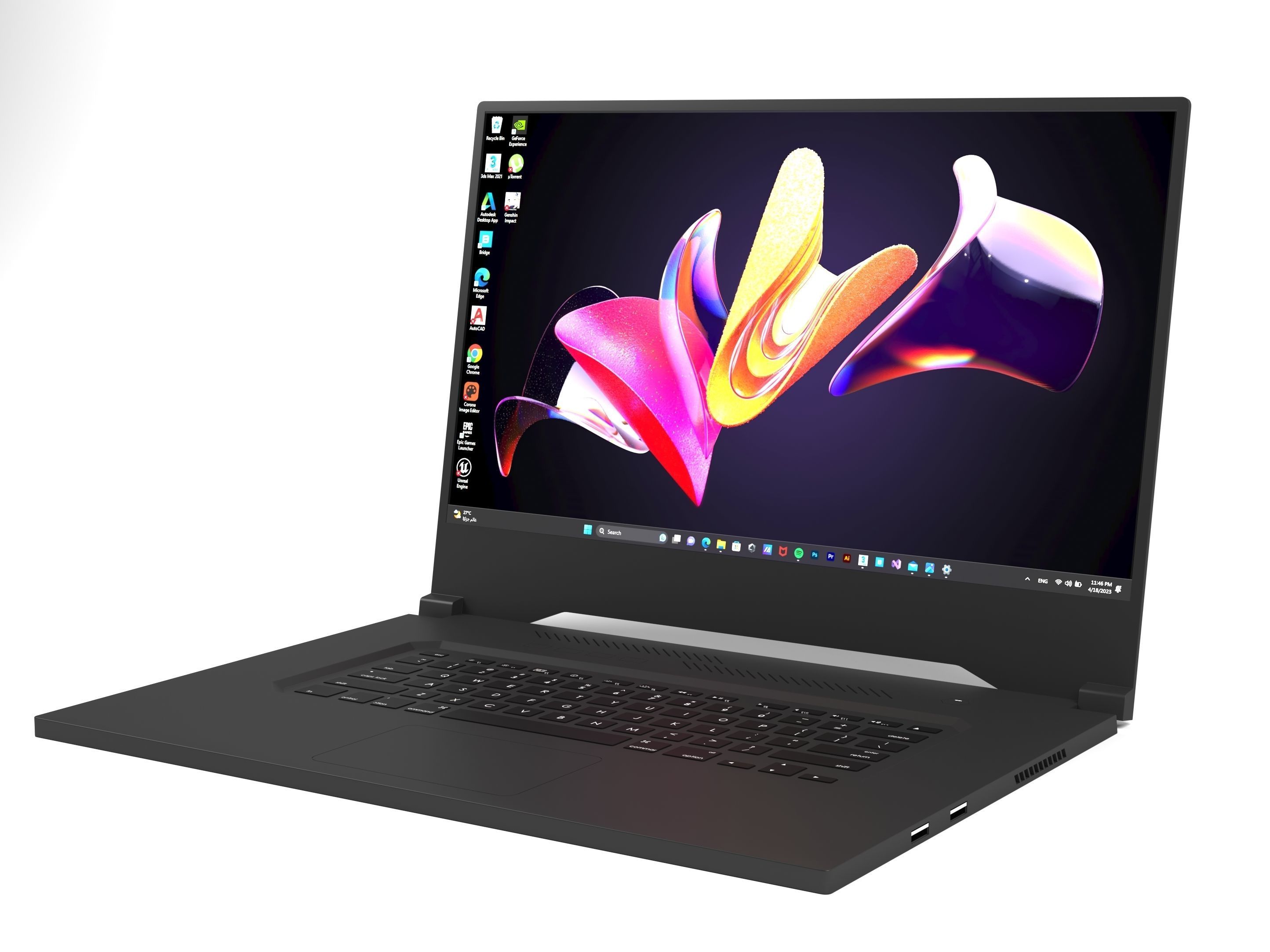 3D model tuf 15 laptop VR / AR / low-poly | CGTrader