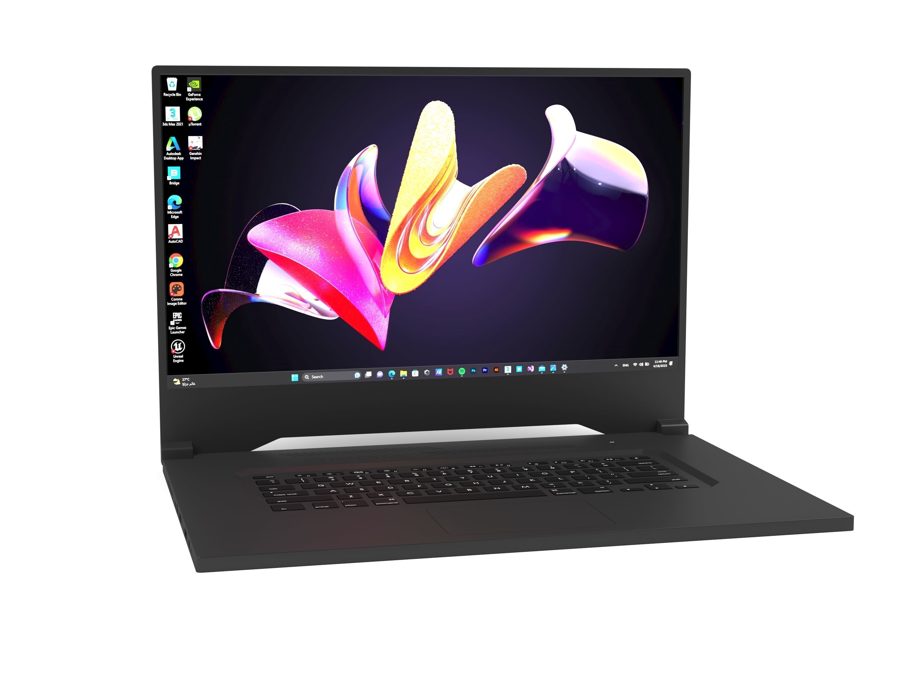 3D model tuf 15 laptop VR / AR / low-poly | CGTrader