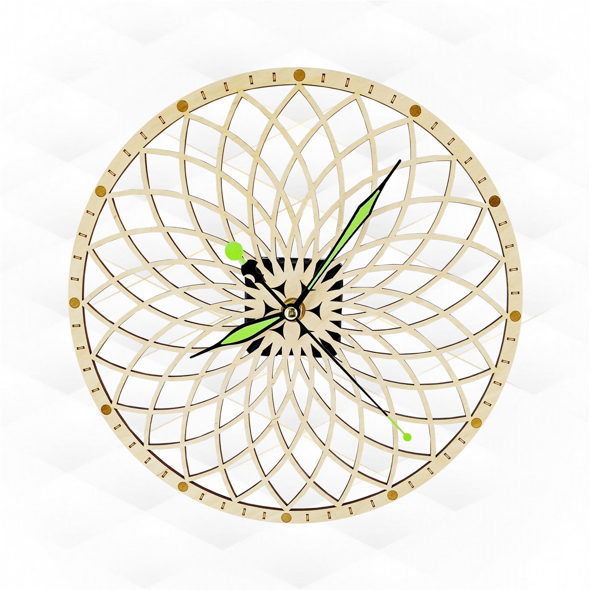 Wall clocks mandala pattern svg dxf design laser cutting 3D model 3D ...