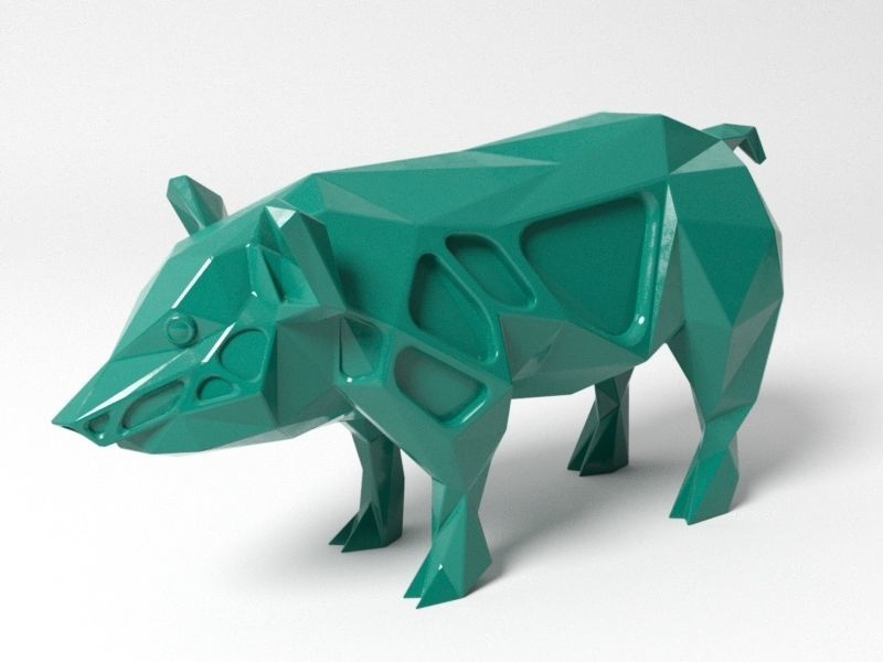 Polygon Pig 3D model 3D printable | CGTrader