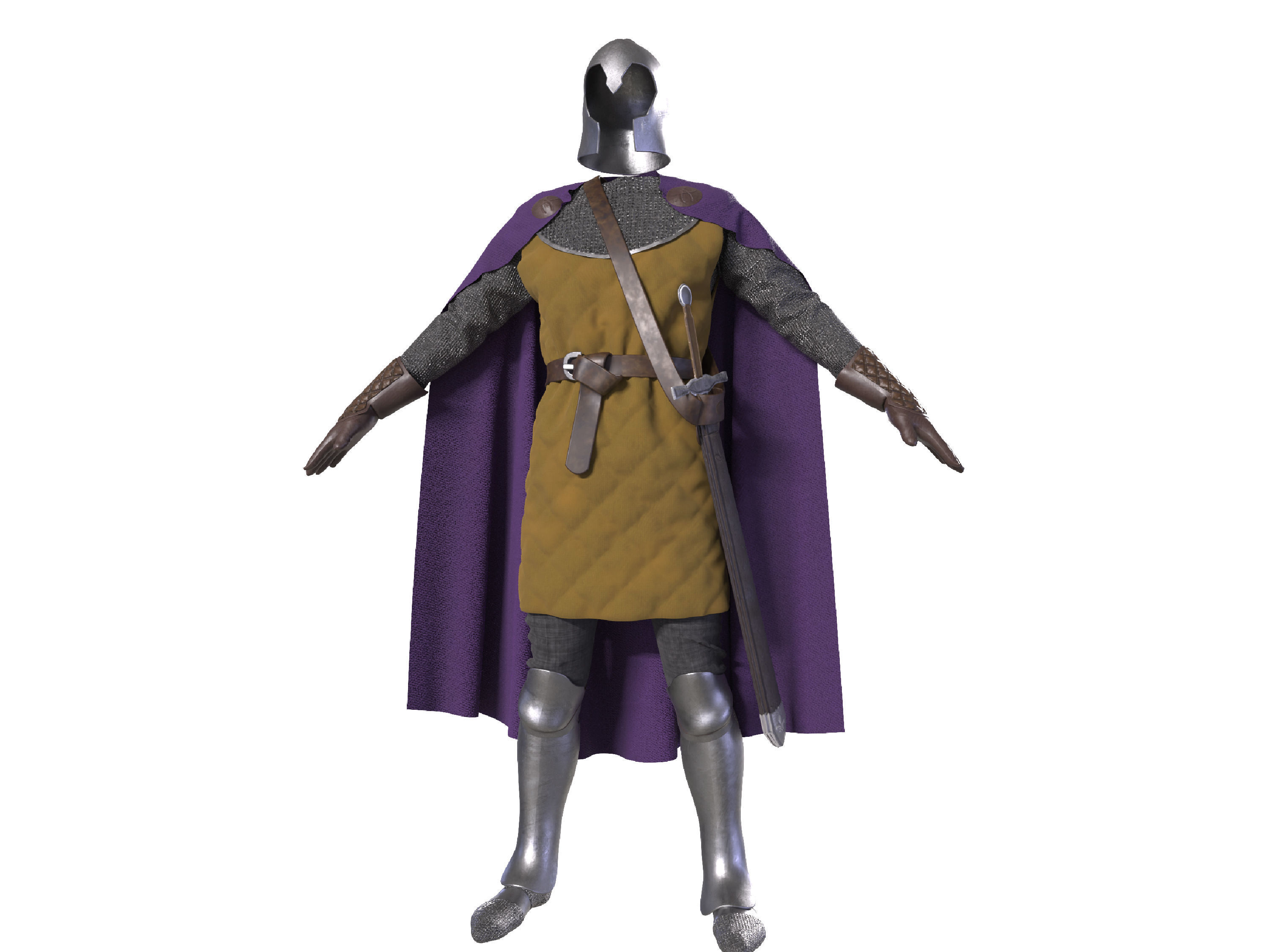 Medieval knight clothes 3D model | CGTrader