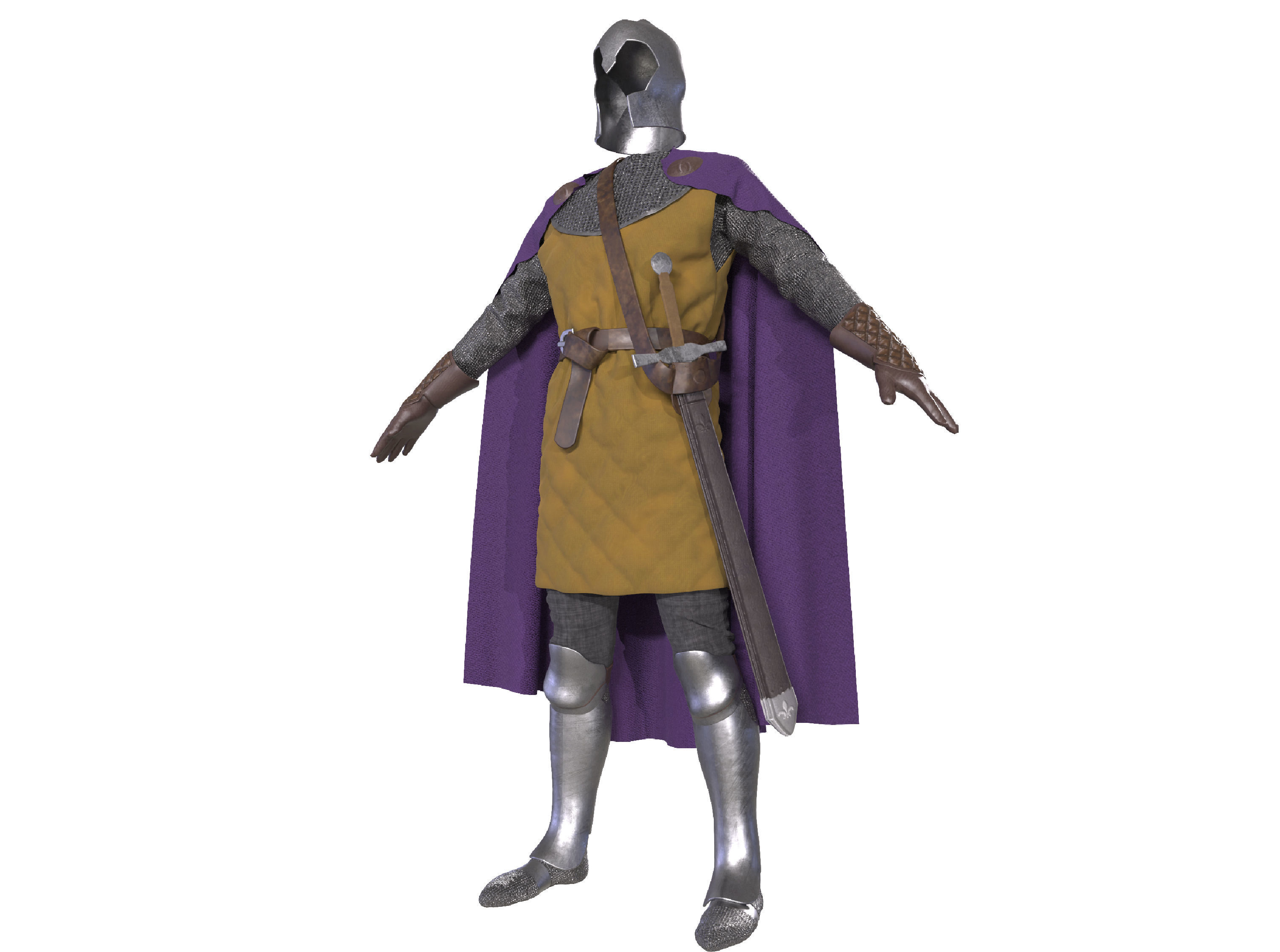 Medieval knight clothes 3D model | CGTrader