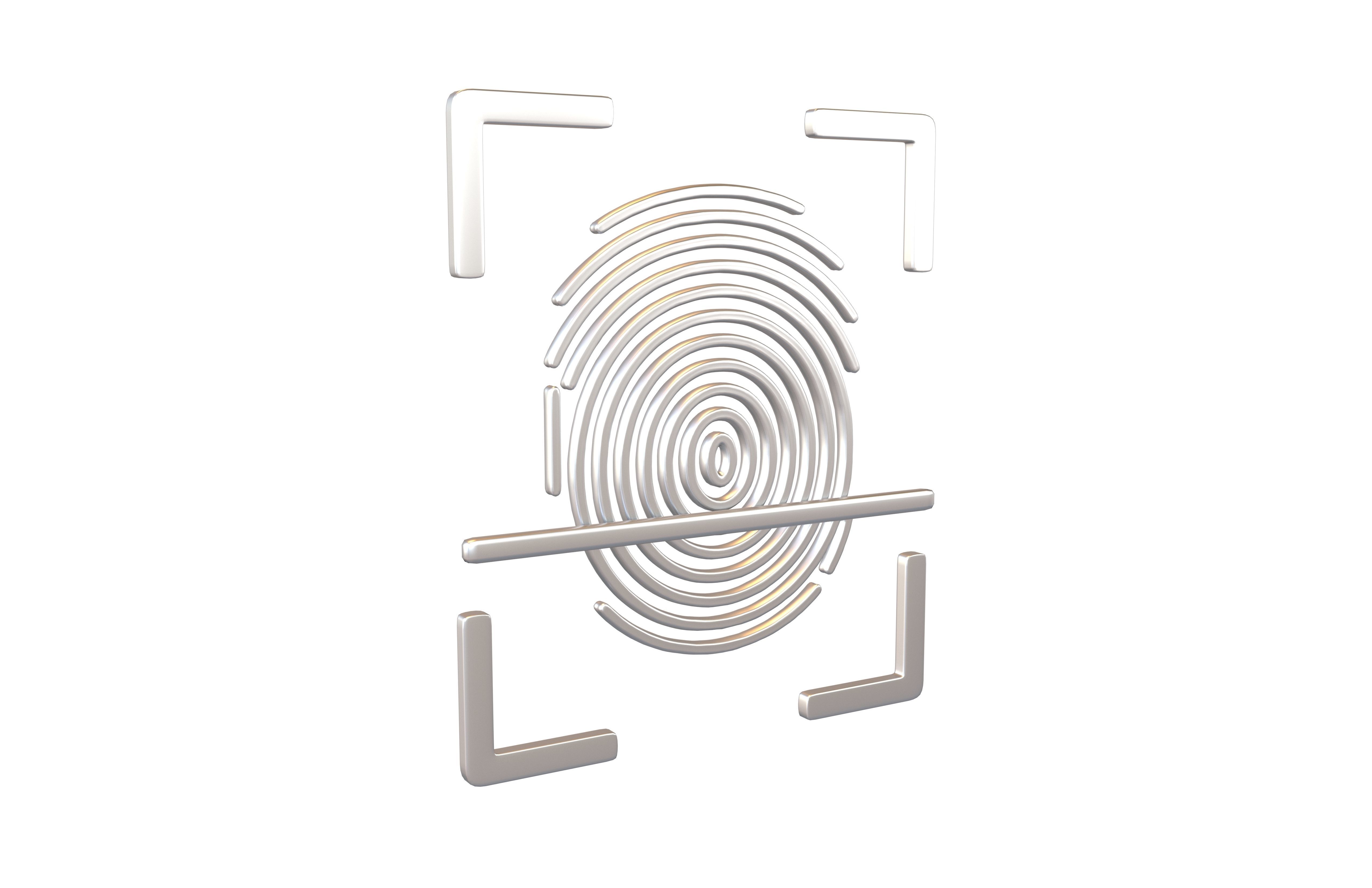 Fingerprint Recognition Icon v1 008 free VR / AR / low-poly 3D model ...