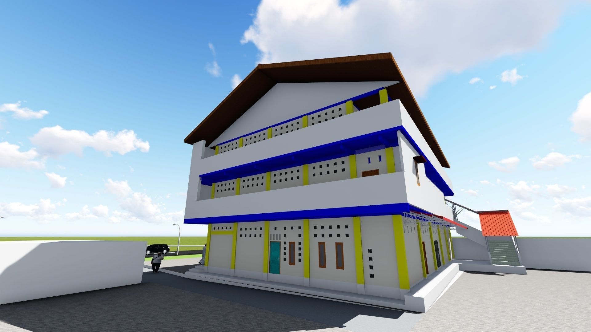 Minimalist School Design 3D model | CGTrader