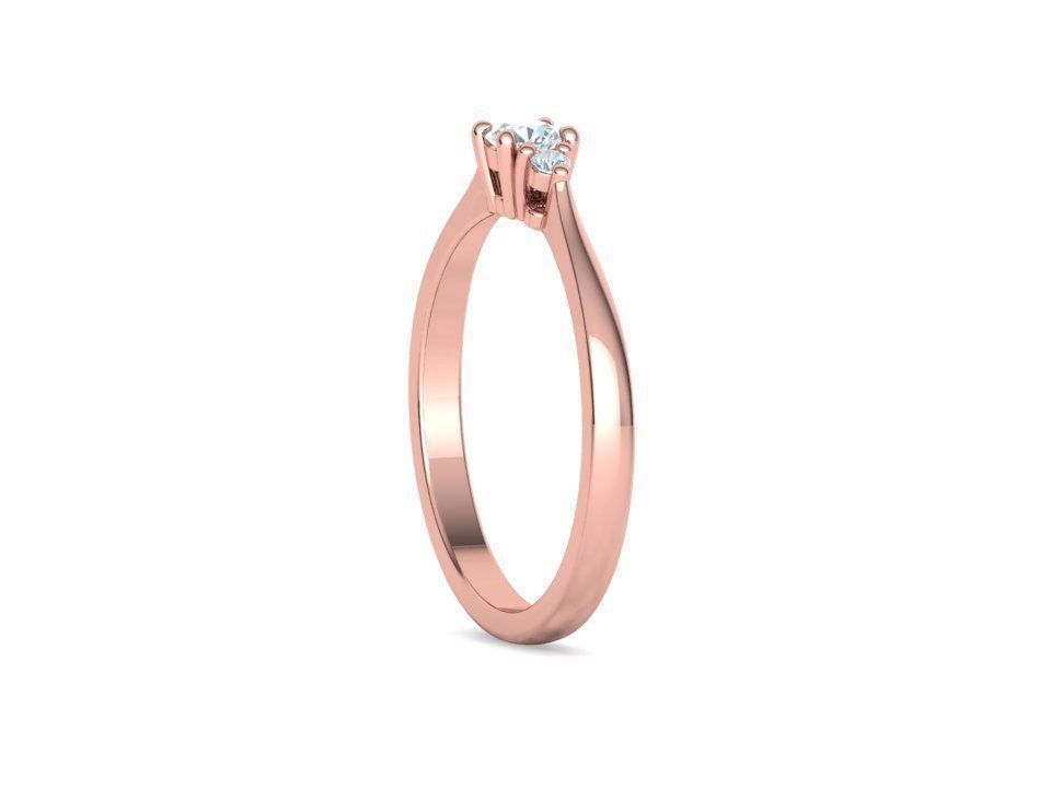 3 Stone Promise Ring with 15 pointer Diamond Promise Ring 3D model 3D ...
