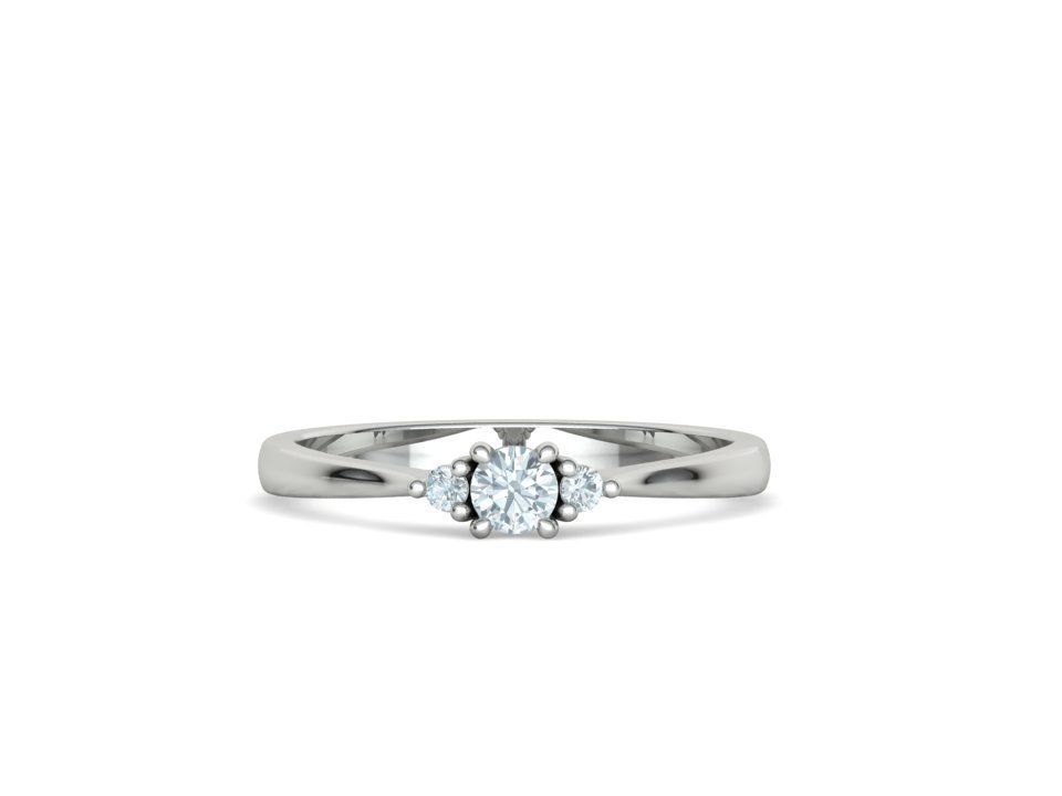 3 Stone Promise Ring with 15 pointer Diamond Promise Ring 3D model 3D ...