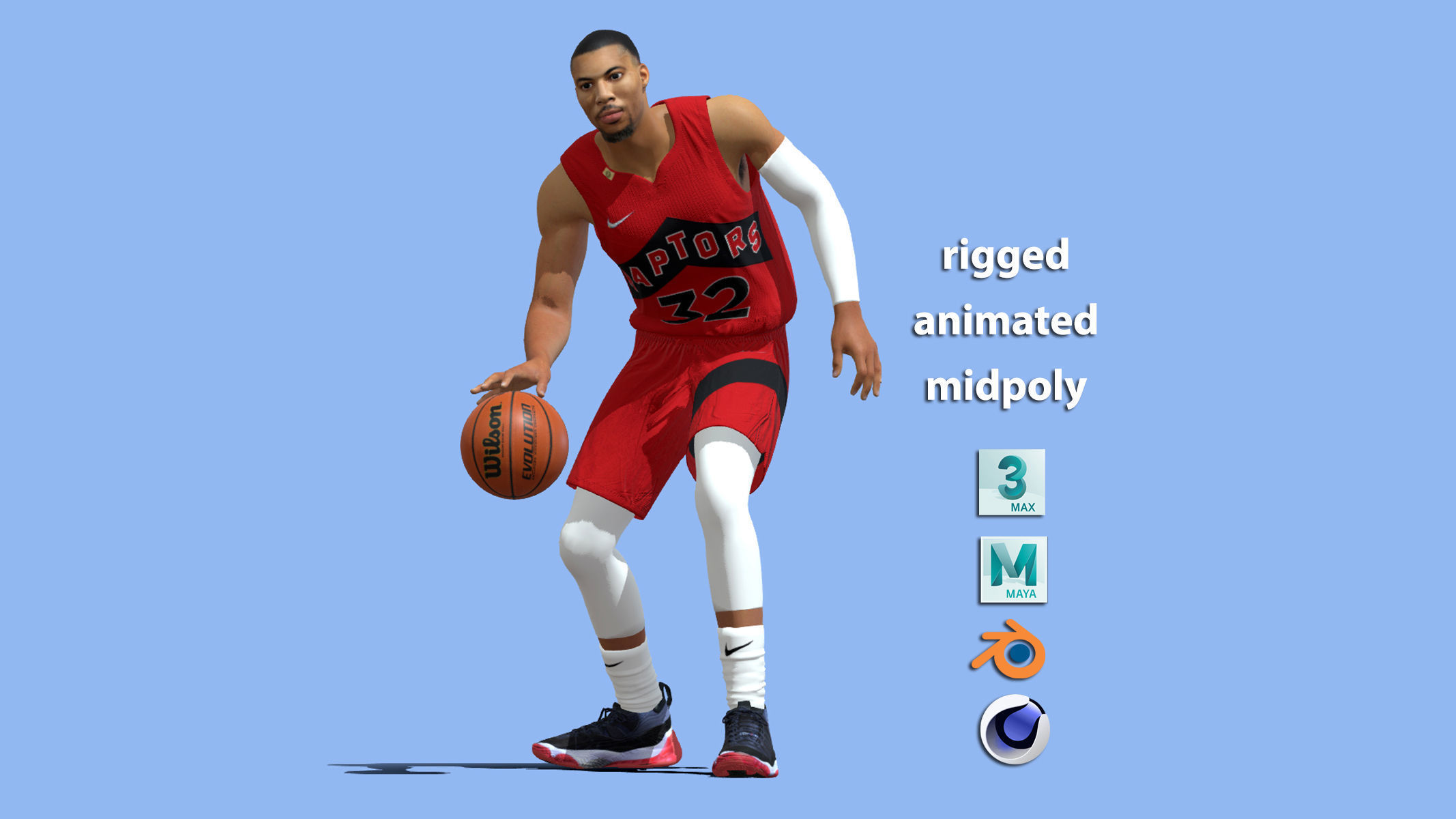 3D Rigged Otto Porter Jr Toronto Raptors NBA 3D model animated rigged | CGTrader