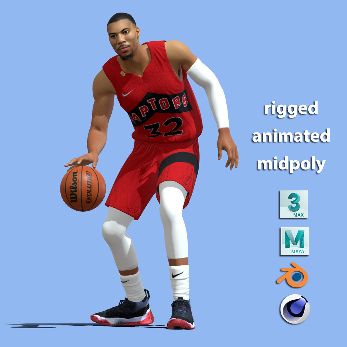 3D Rigged Otto Porter Jr Toronto Raptors NBA 3D model animated rigged ...
