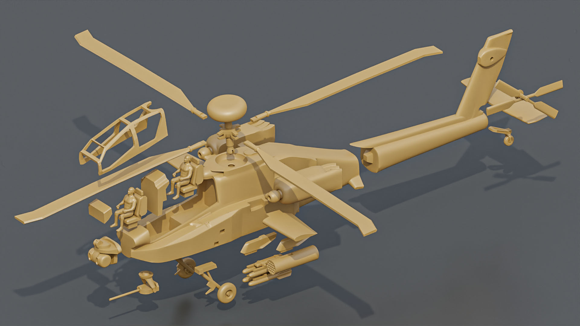Apache AH64D 3D model 3D printable | CGTrader