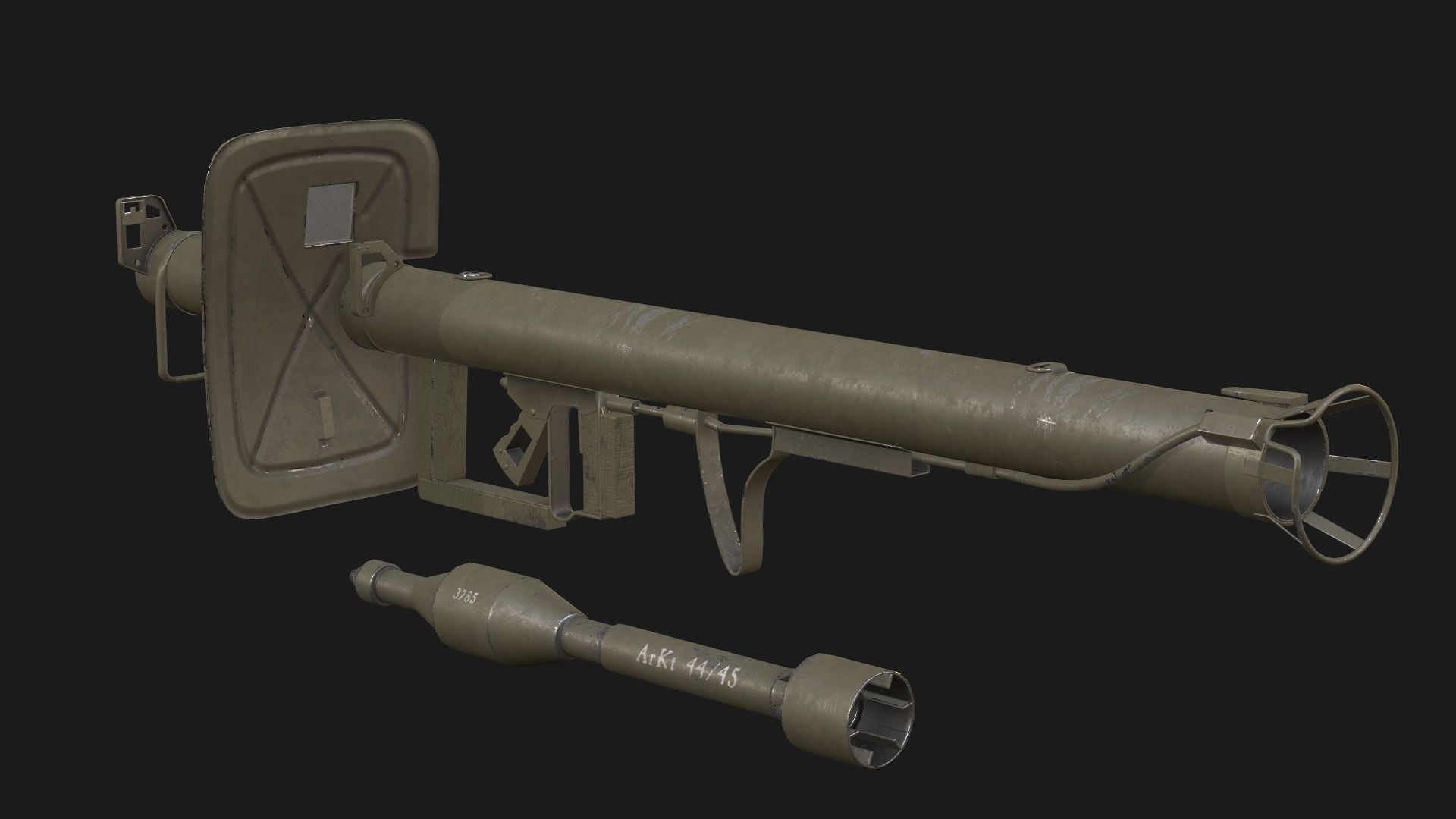 3D model Panzerschreck german anti-tank rocket launcher VR / AR / low ...