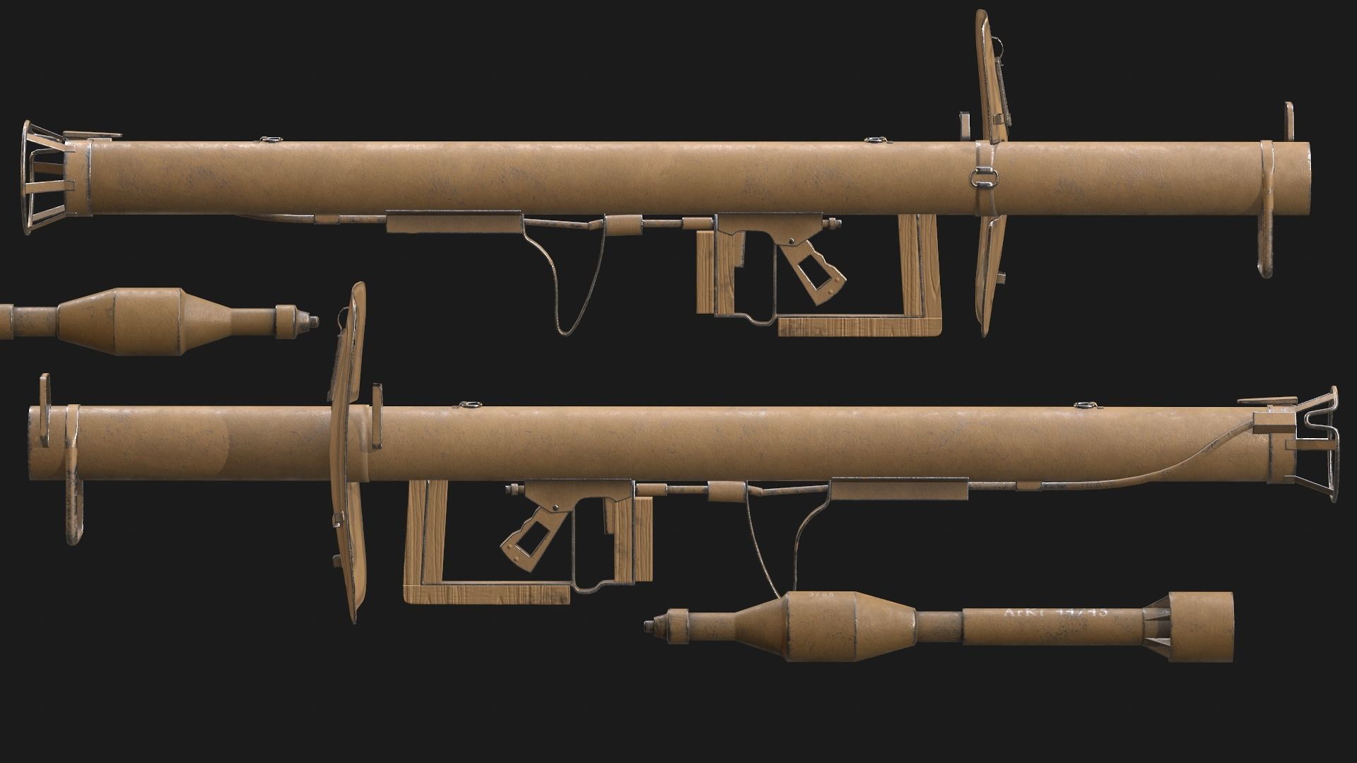 3D model Panzerschreck german anti-tank rocket launcher VR / AR / low ...