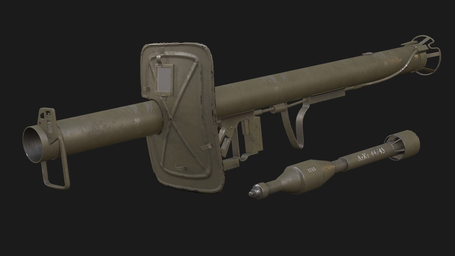 3D model Panzerschreck german anti-tank rocket launcher VR / AR / low ...