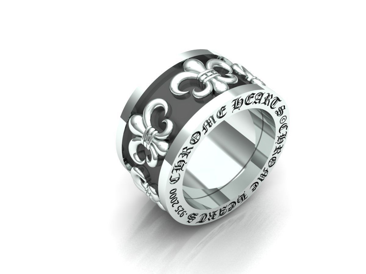 3D model chrome heart ring 3d models print VR / AR / low-poly | CGTrader