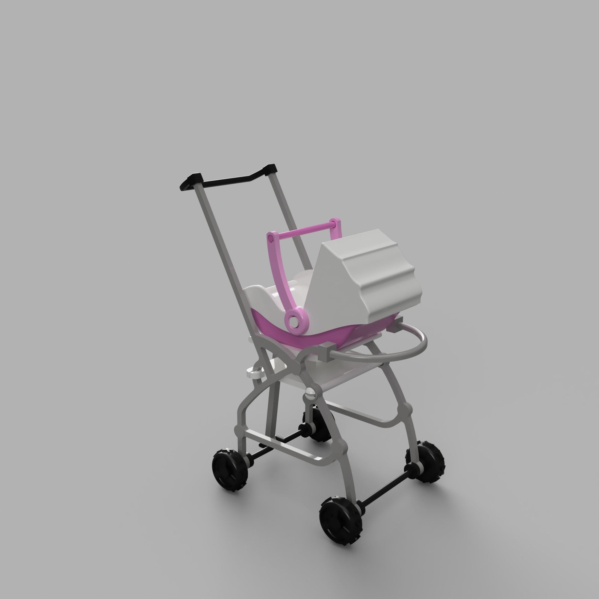 Barbie Stroller and Baby Carry Cot 3D model 3D printable | CGTrader